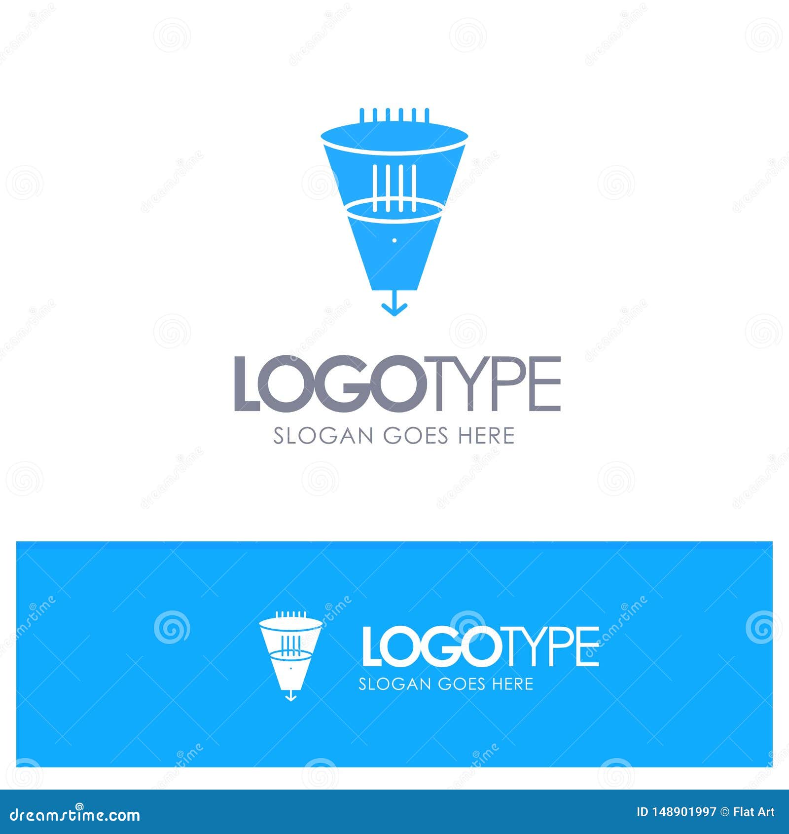 Data, Filter, Filtering, Filtration, Funnel Blue Solid Logo with Place ...