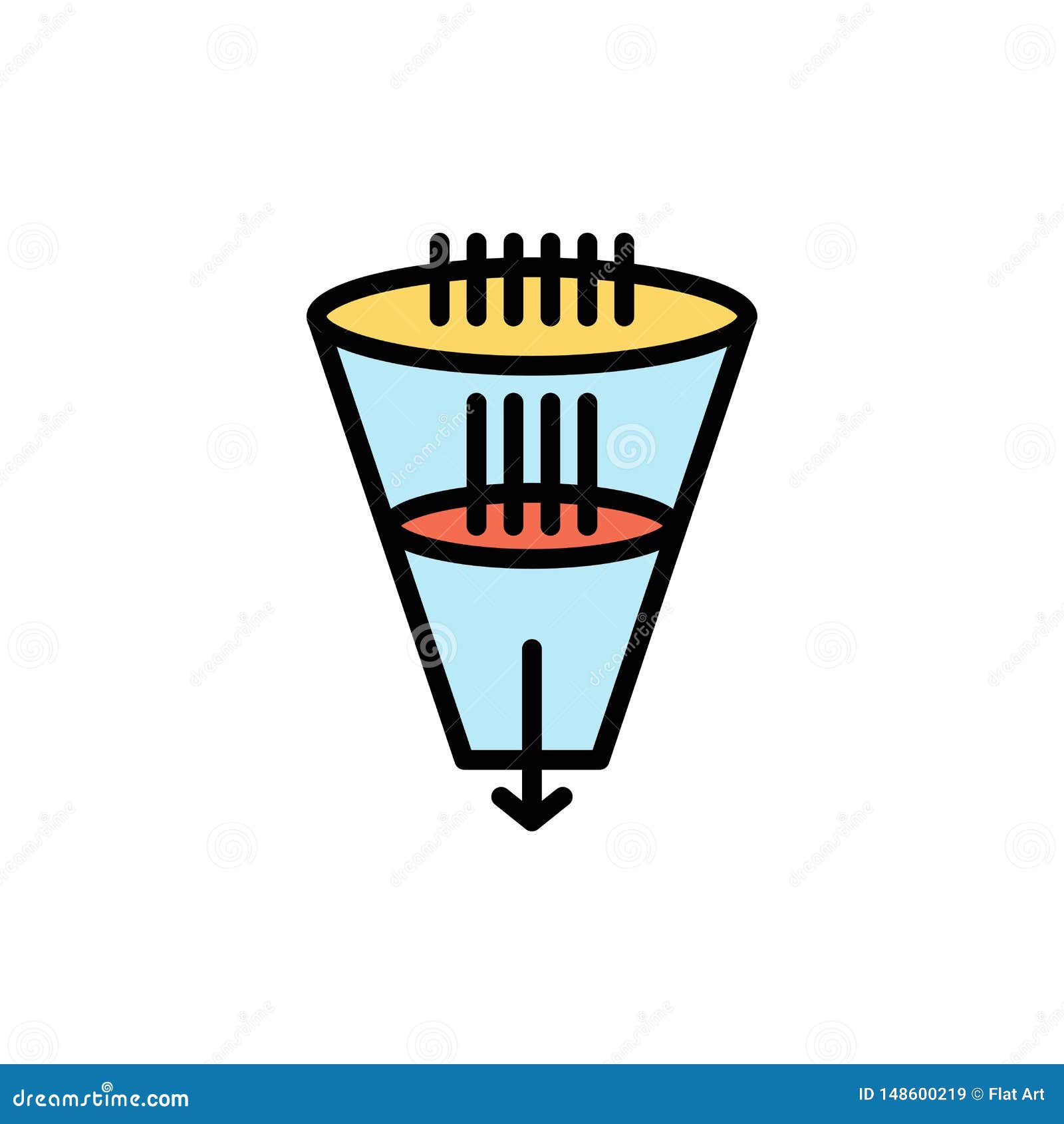 Filtration Or Funnel Line Outline Icon Cartoon Vector | CartoonDealer ...