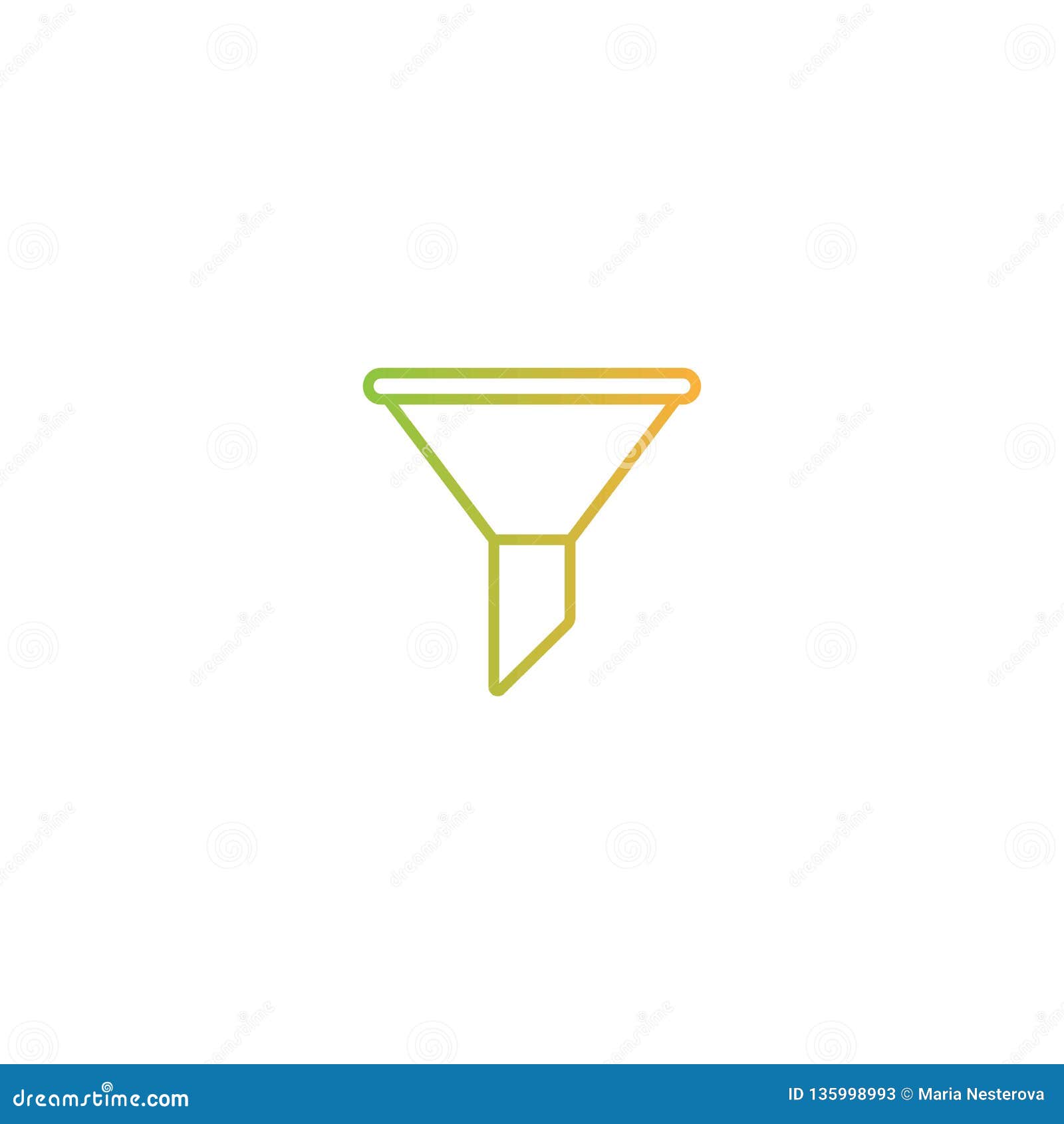 Data Filter Outline. Flat Data Funnel Icon Stock Illustration ...