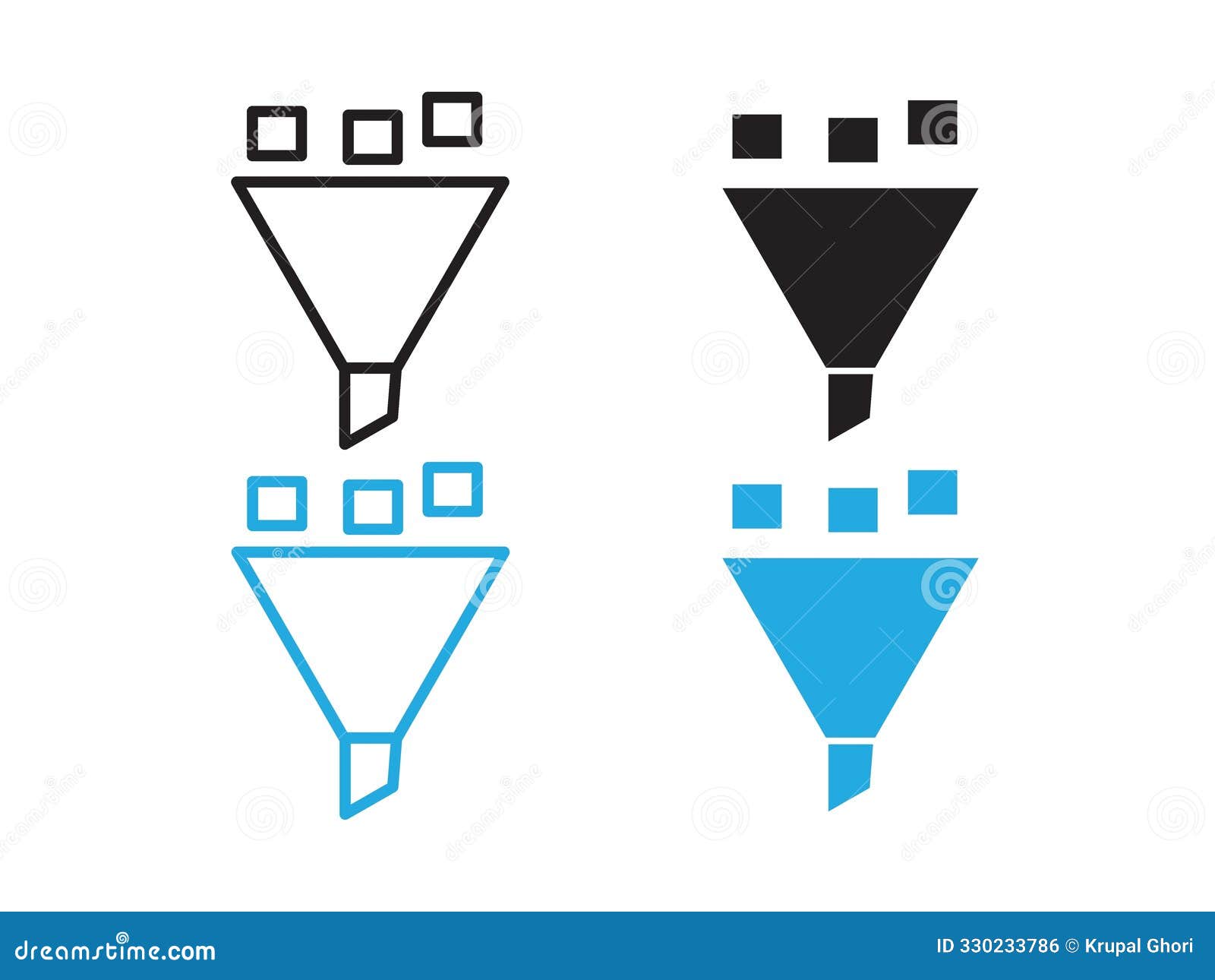 Data Filtering Icon Black and White Vector Outline Sign Stock ...