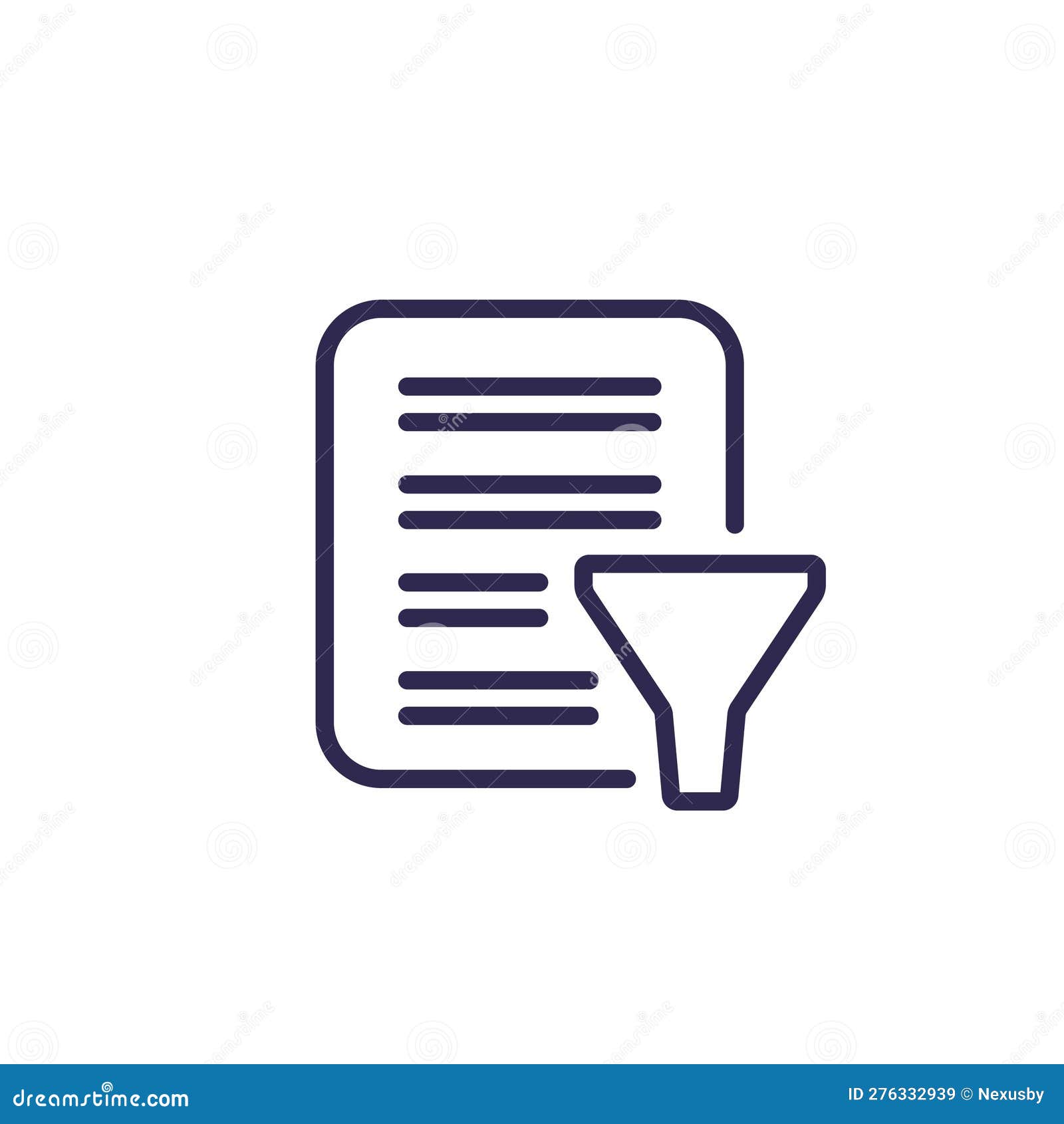 Data Filtering Icon, Line Vector Stock Vector - Illustration of process ...