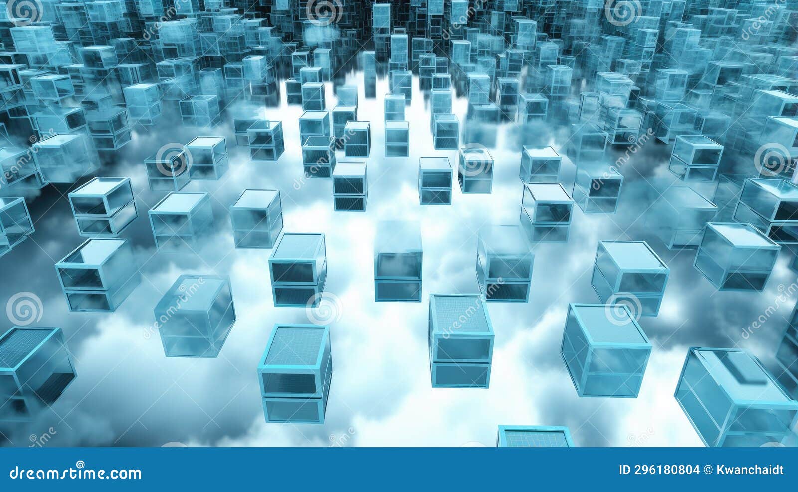 Data Floating in a Digital Cloud, Accessed by Devices on the Ground ...