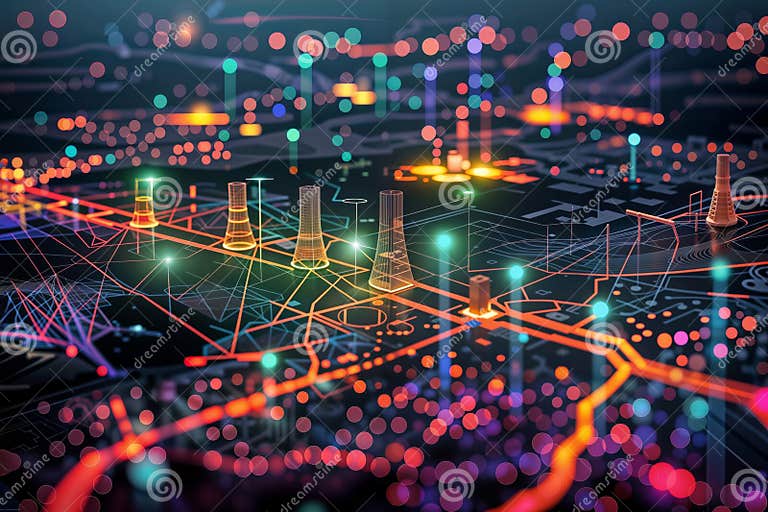 Data Flow Abstract Visualization Of Data Processing And Connectivity
