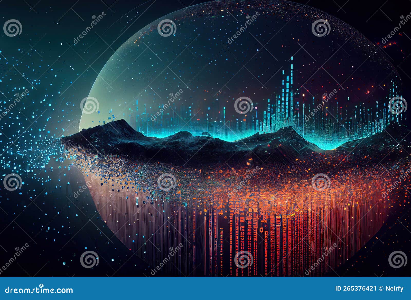 Data flow, Ai concept stock illustration. Illustration of analyze ...