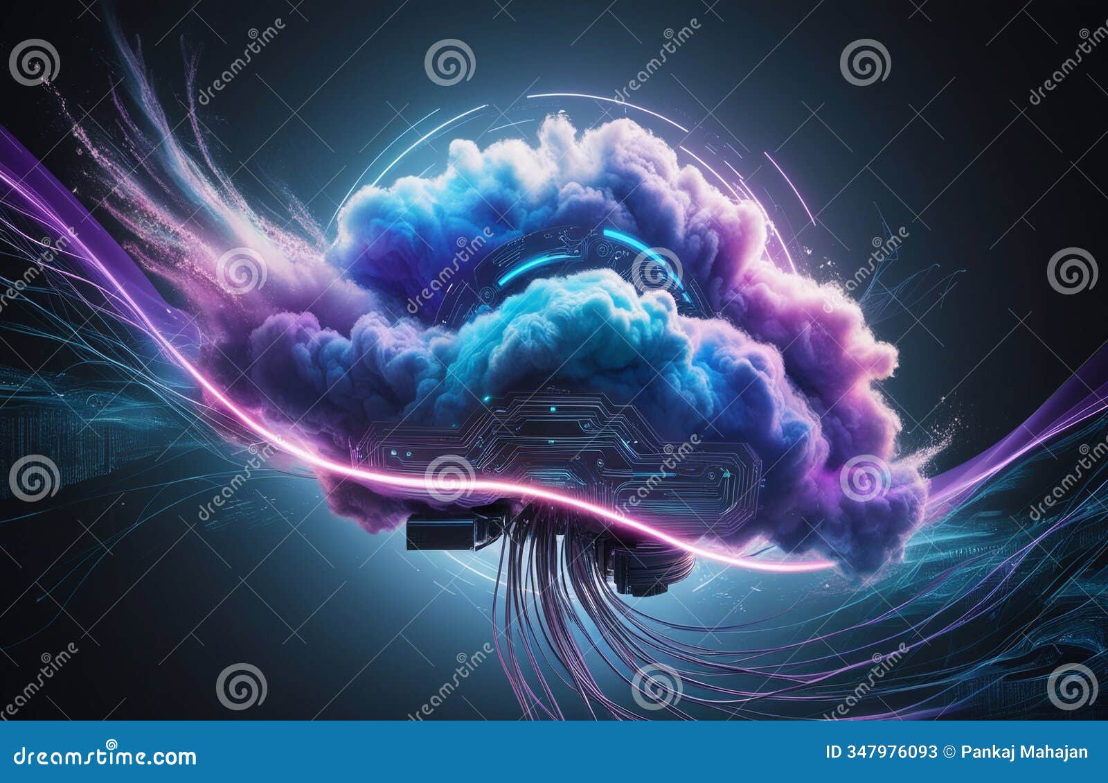 Data Flow Artificial Intelligence Concept Stock Illustration ...