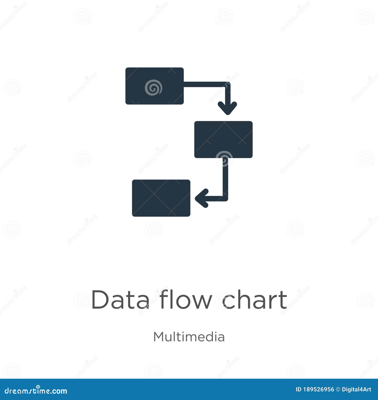 Data Flow Chart Icon Vector. Trendy Flat Data Flow Chart Icon from ...