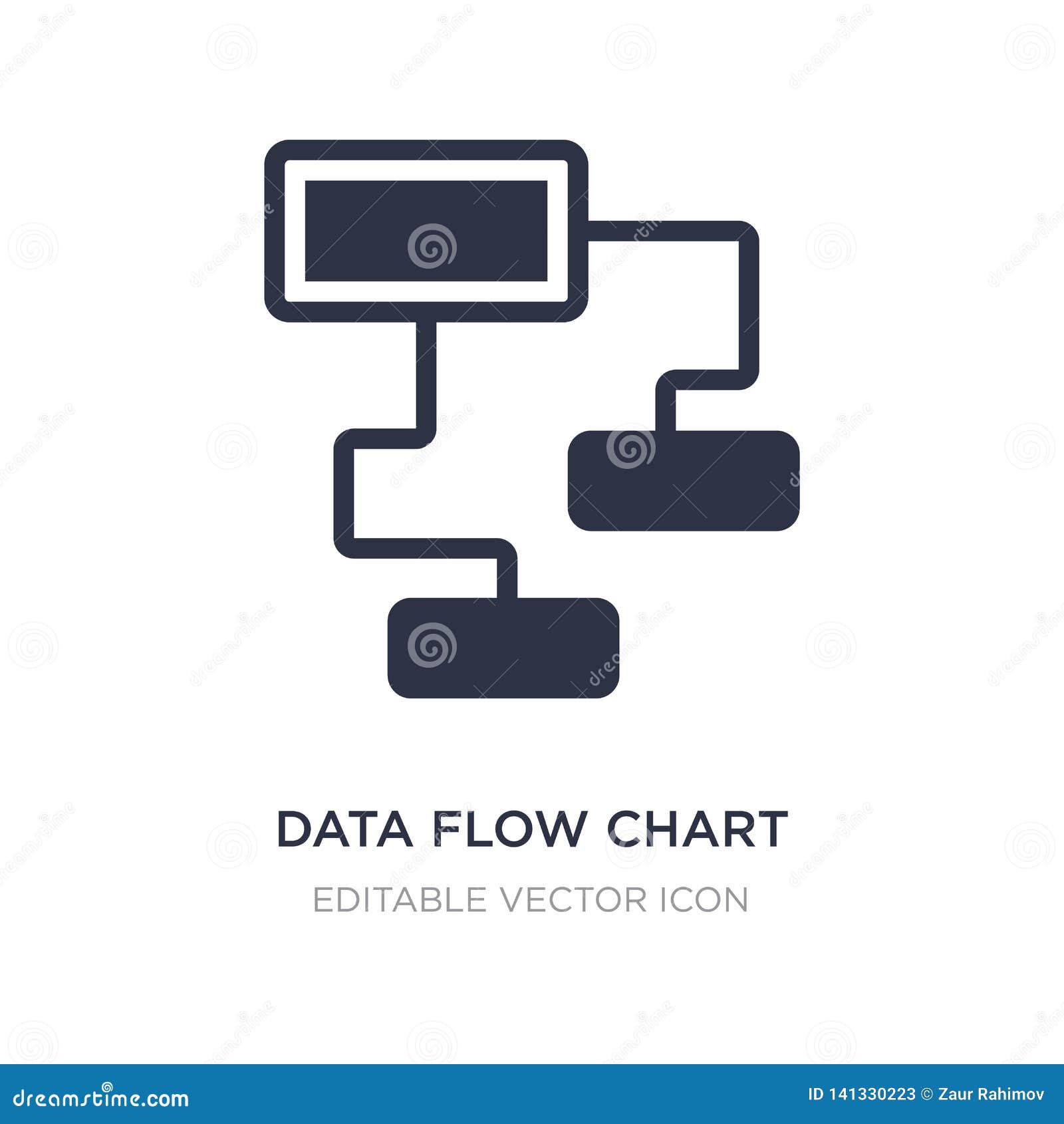 Data Flow Chart Icon on White Background. Simple Element Illustration ...