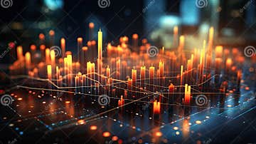 Data Flow Chart Over Big City Stock Illustration - Illustration of ...