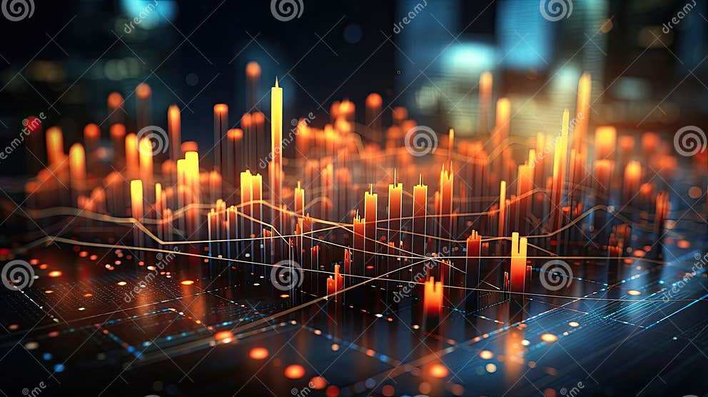Data Flow Chart Over Big City Stock Illustration - Illustration of ...
