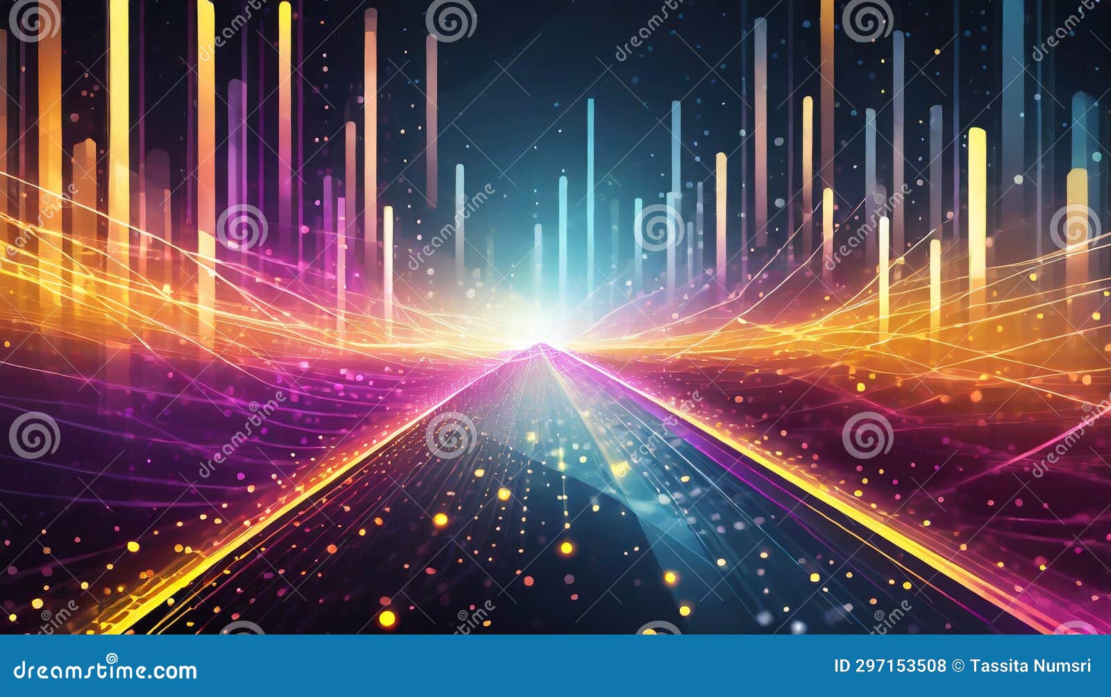 Data Flow Concept Background, Generative AI Stock Illustration ...