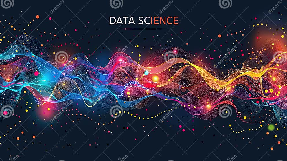 Data Flow Concept, Big Data Technology and Data Science Illustration ...