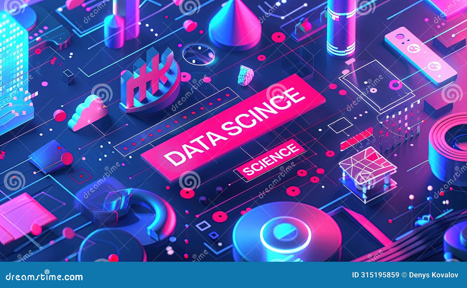Data Flow Concept Big Data Technology And Data Science Illustration Visualizing Complex