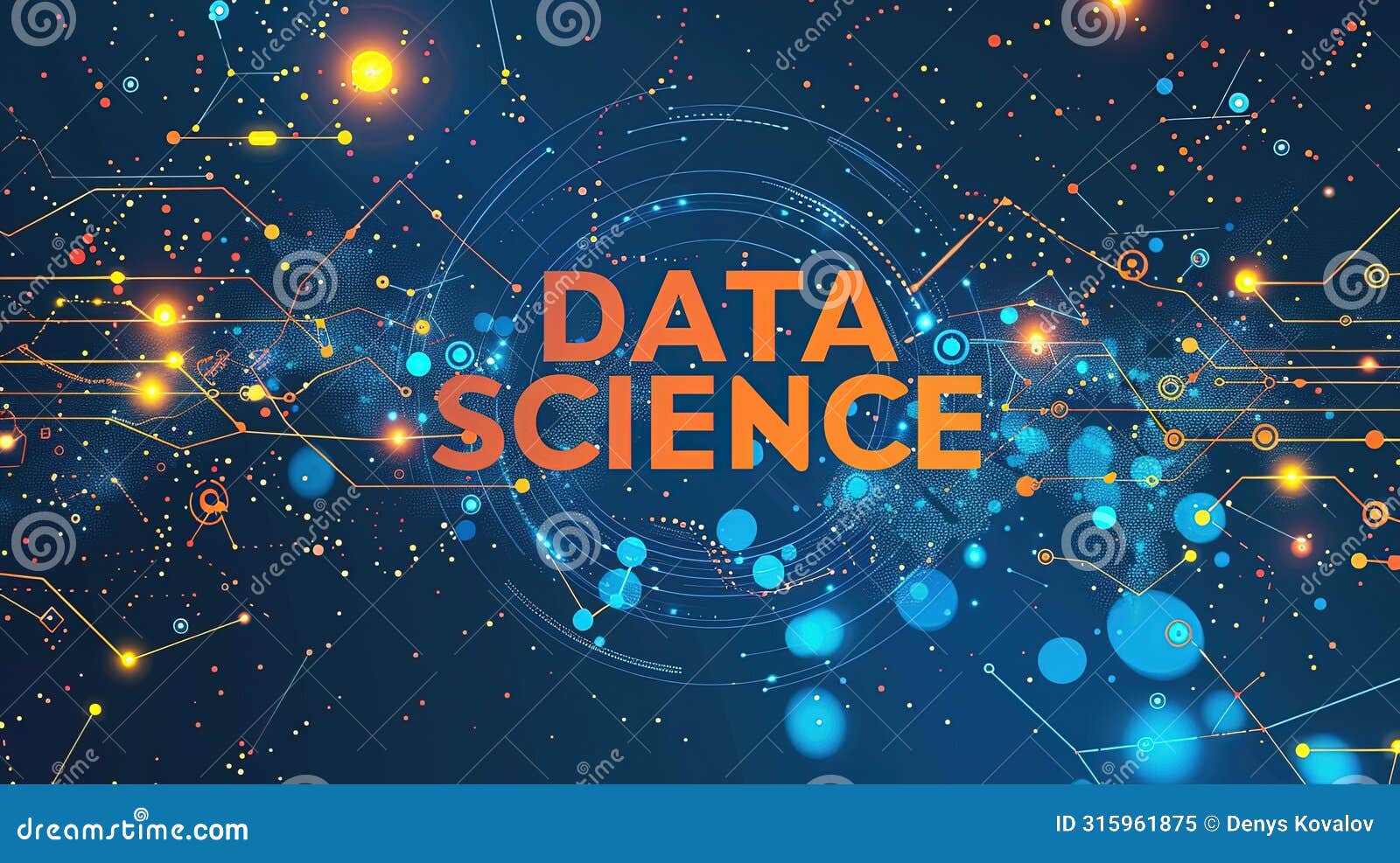 Data Flow Concept, Big Data Technology and Data Science Illustration, Visualizing Complex ...