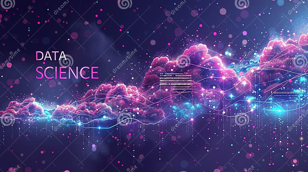 Data Flow Concept, Big Data Technology and Data Science Illustration ...