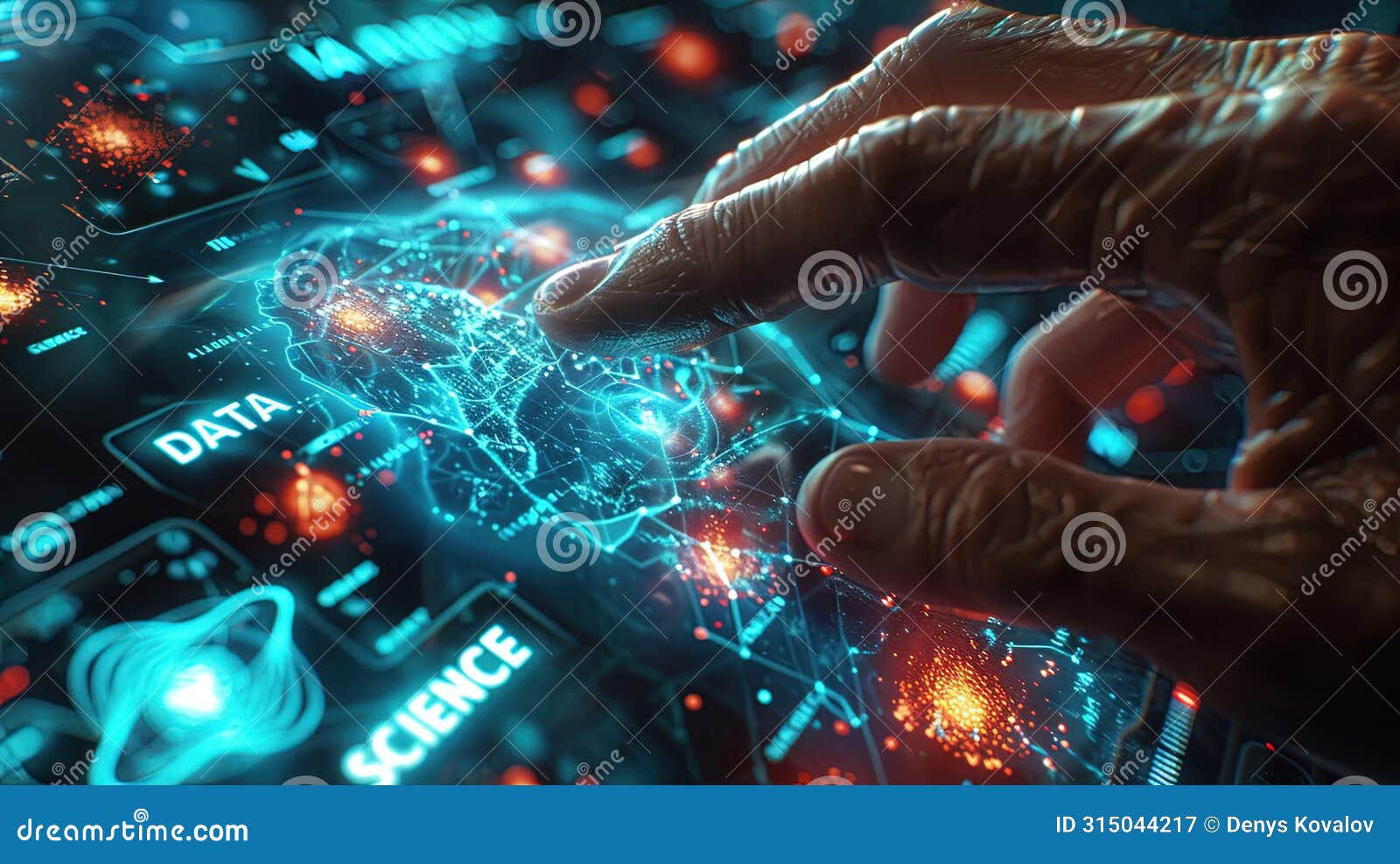 Data Flow Concept, Big Data Technology and Data Science Illustration ...