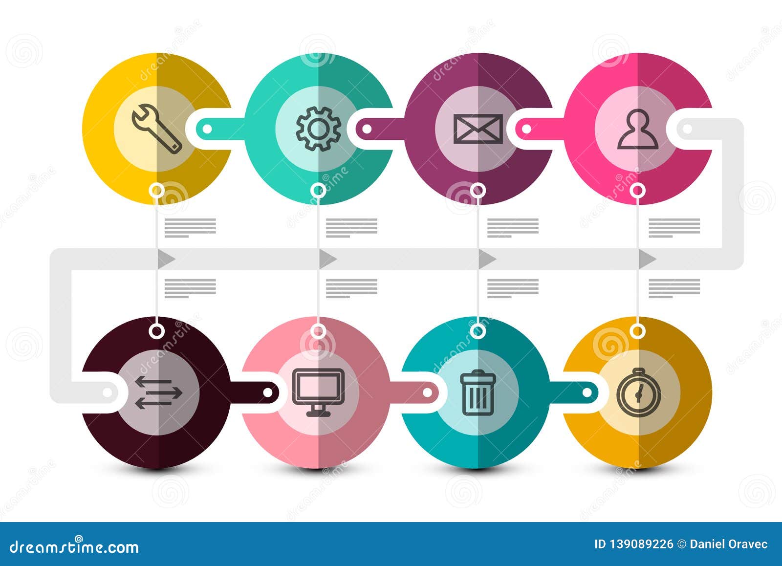 Data Flow Concept with Icons. Stock Vector - Illustration of symbol ...