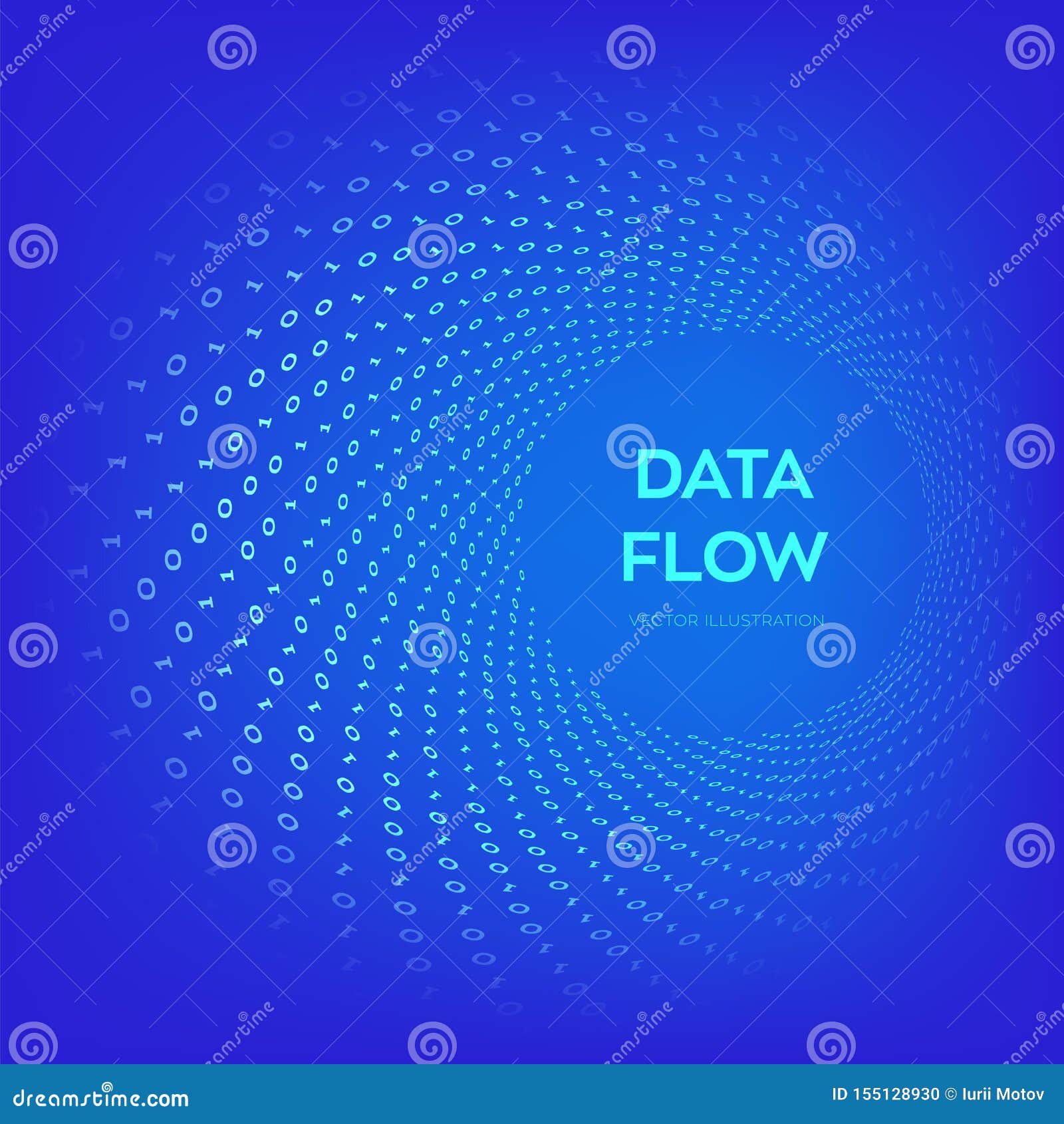 Data Flow Digital Code Binary Data Flow Big Data Virtual Tunnel Warp Coding Programming Or