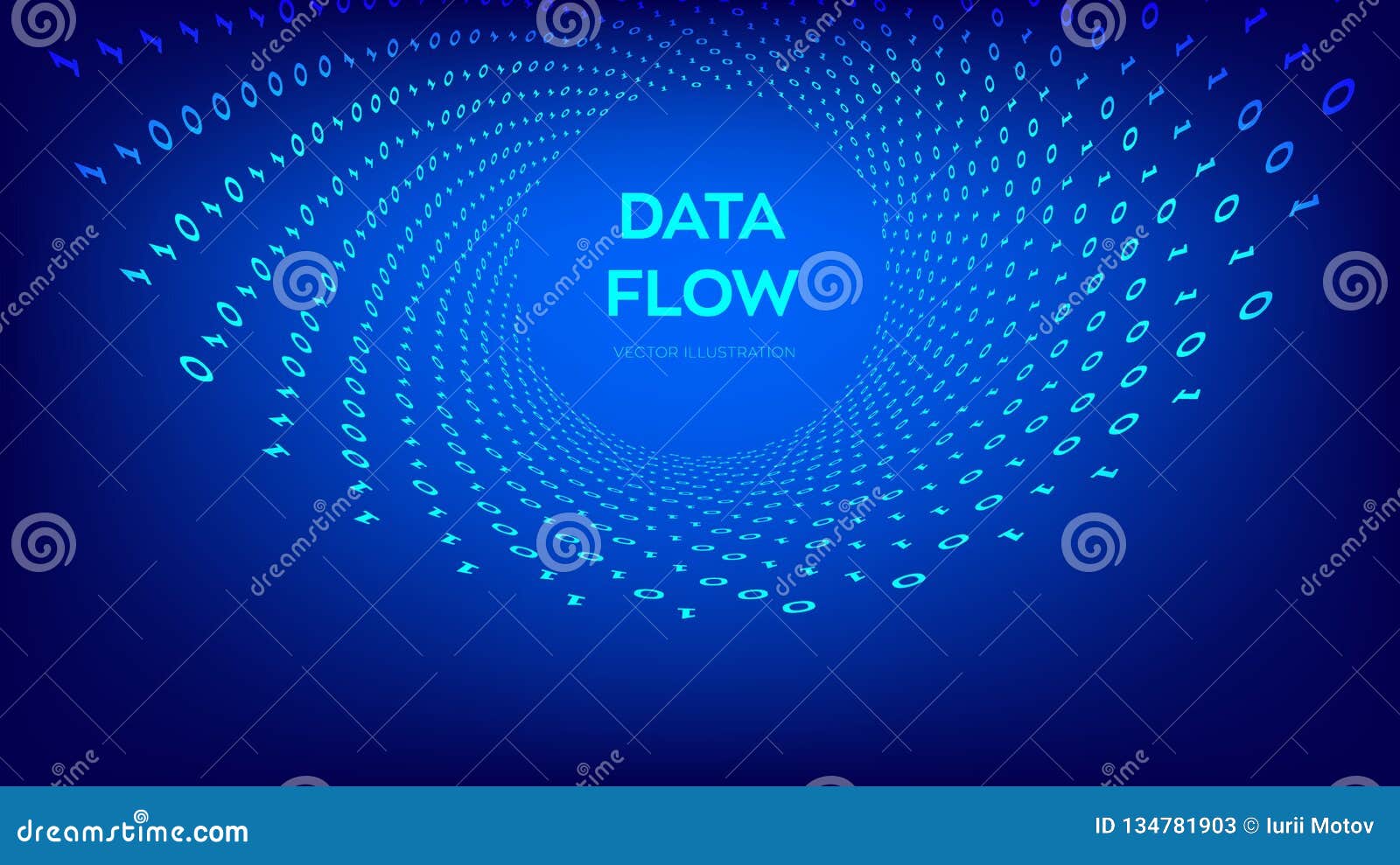 Data Flow Digital Code Binary Data Flow Virtual Tunnel Warp Coding Programming Or Hacking