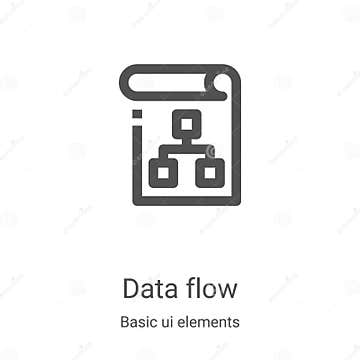 Data Flow Icon Vector from Basic Ui Elements Collection. Thin Line Data ...