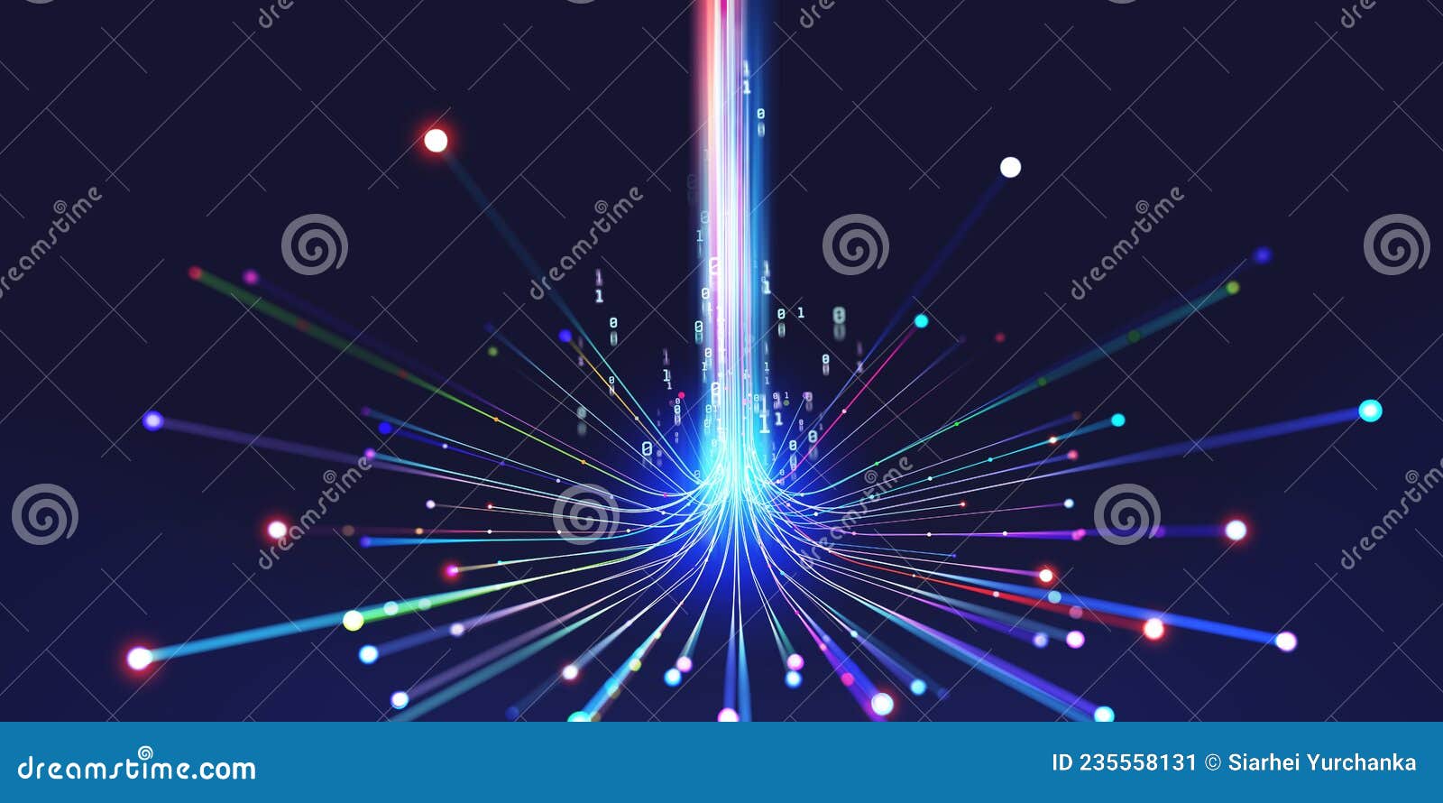 Intertwining Streams Of Information. Cyber Funnel, Data Vortex, Neural ...
