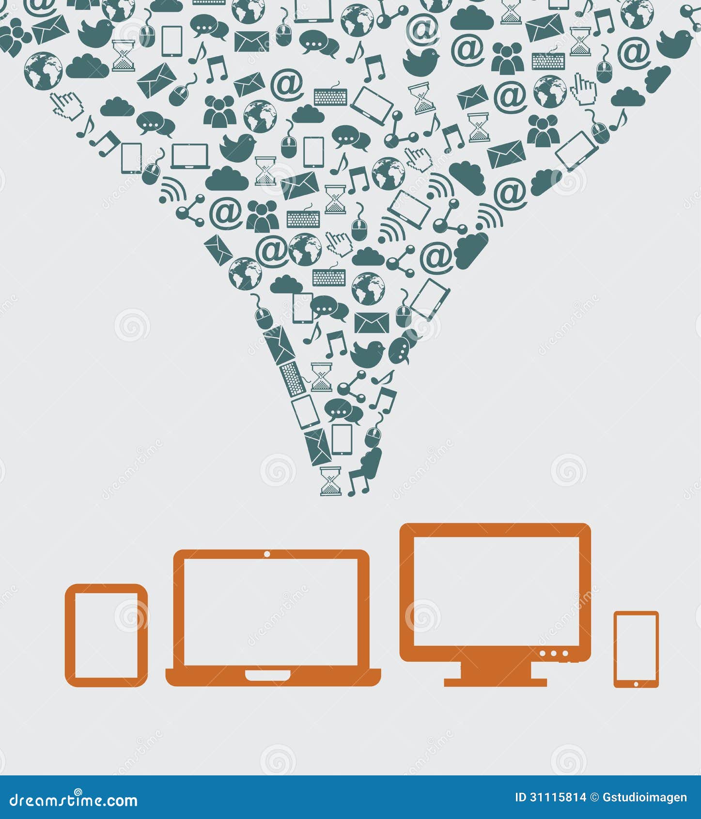 Data flow stock vector. Illustration of favorite, mail - 31115814