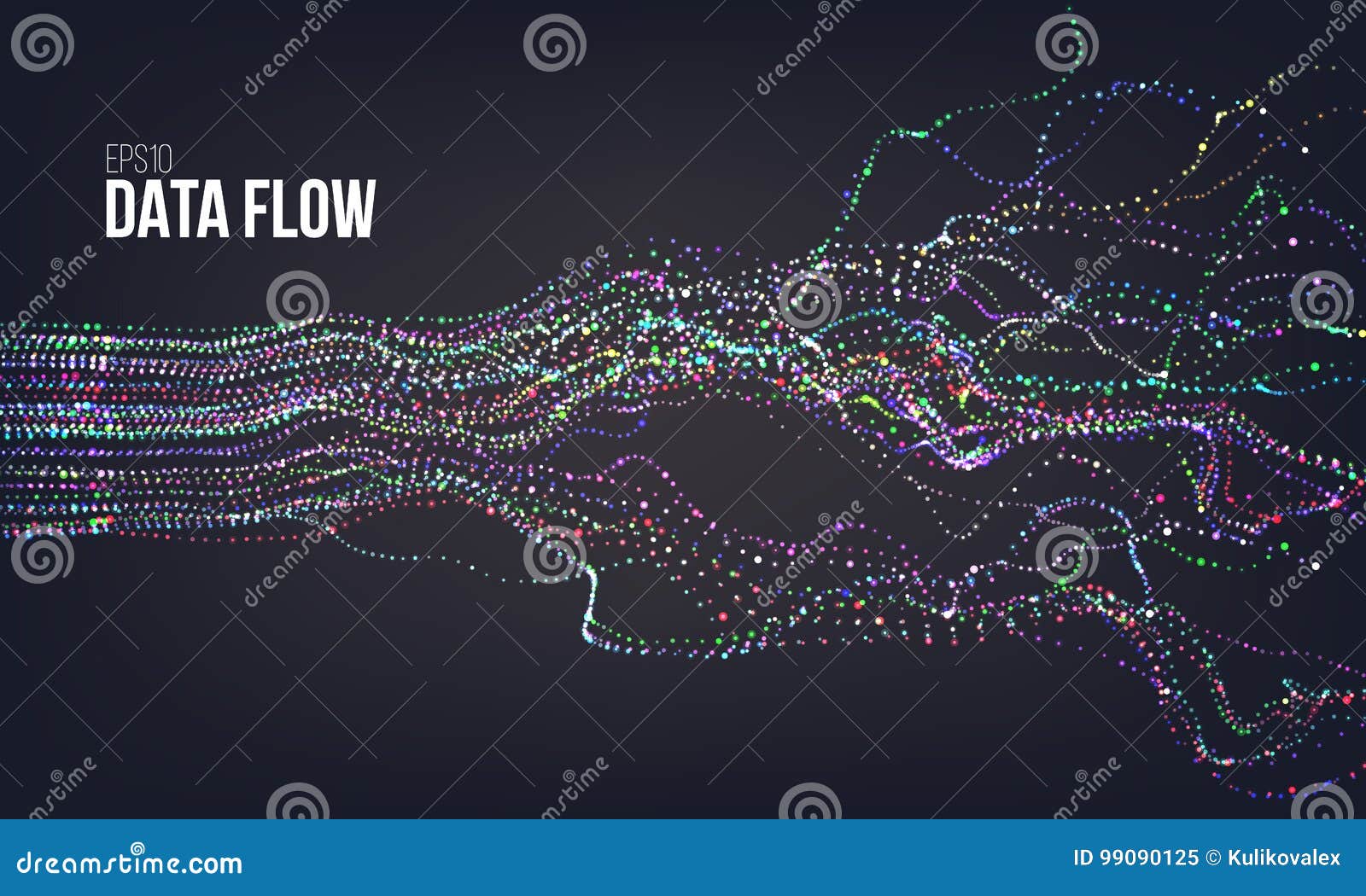 Data Flow Vector Illustration. Digital Information Noise Stream ...