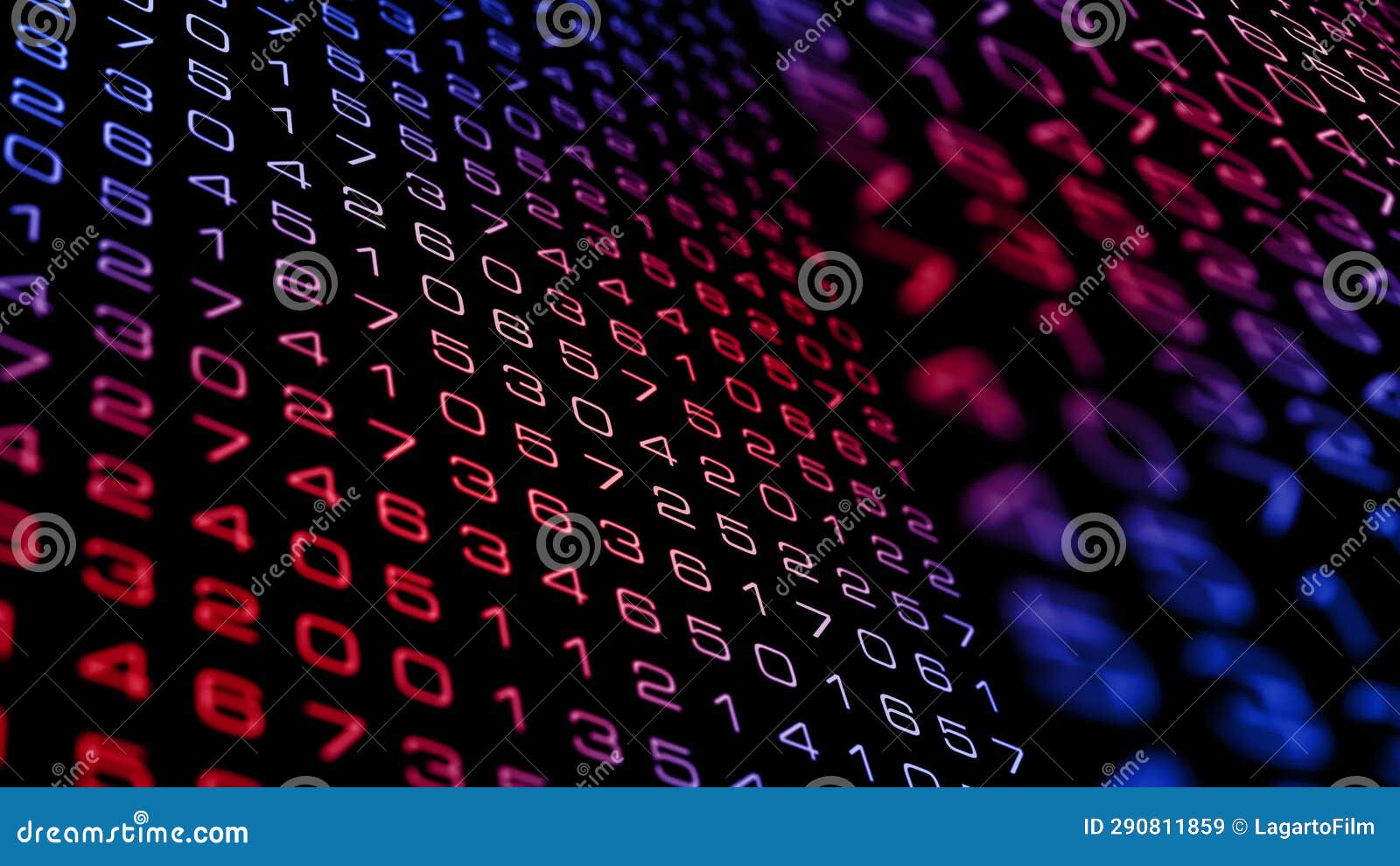 Data Flow the Visual Representation of Numbers in a Stream of Information and Dynamic Animation ...