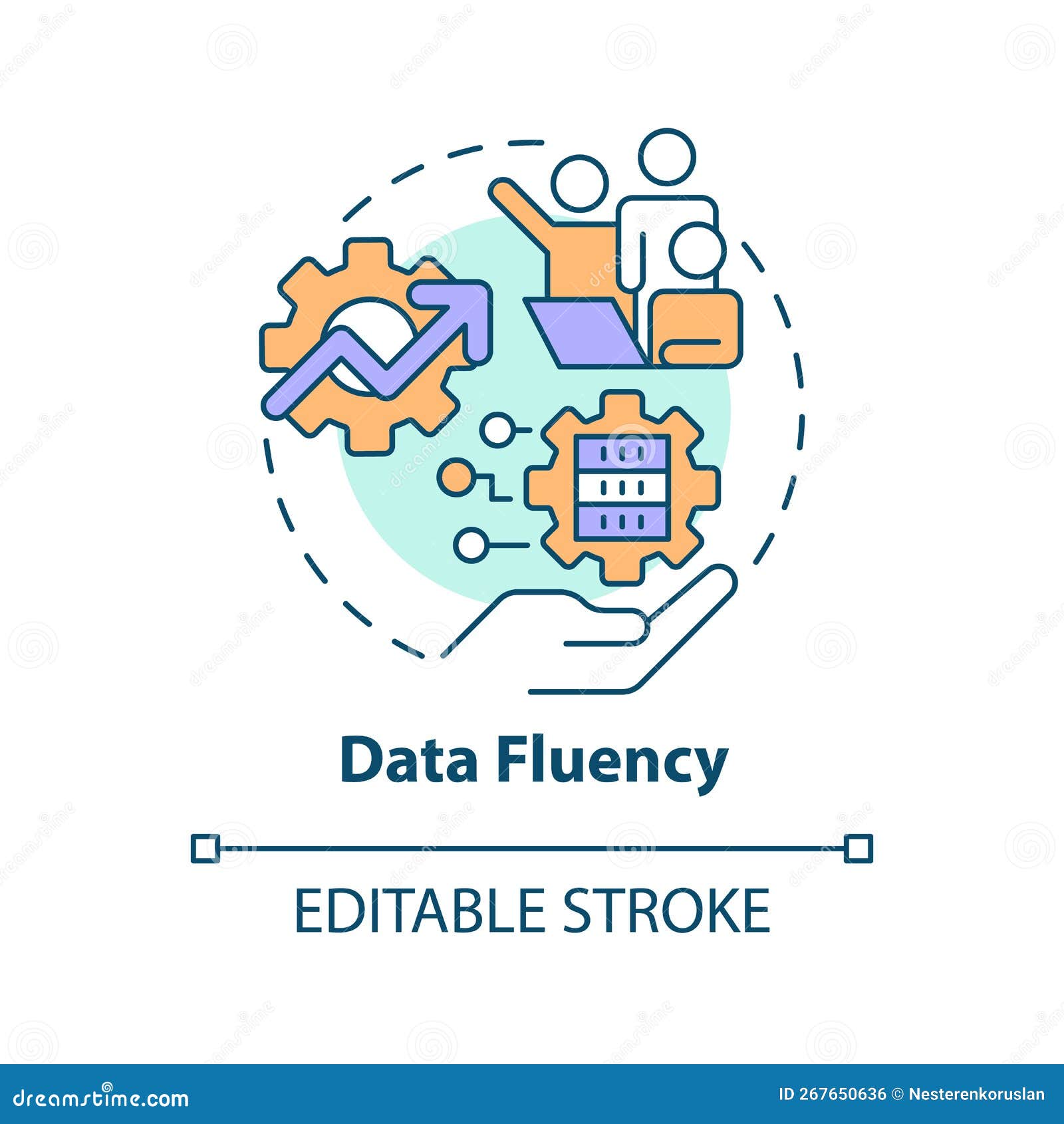Data fluency concept icon stock illustration. Illustration of linear ... Data fluency concept icon stock illustration. Illustration of linear ...