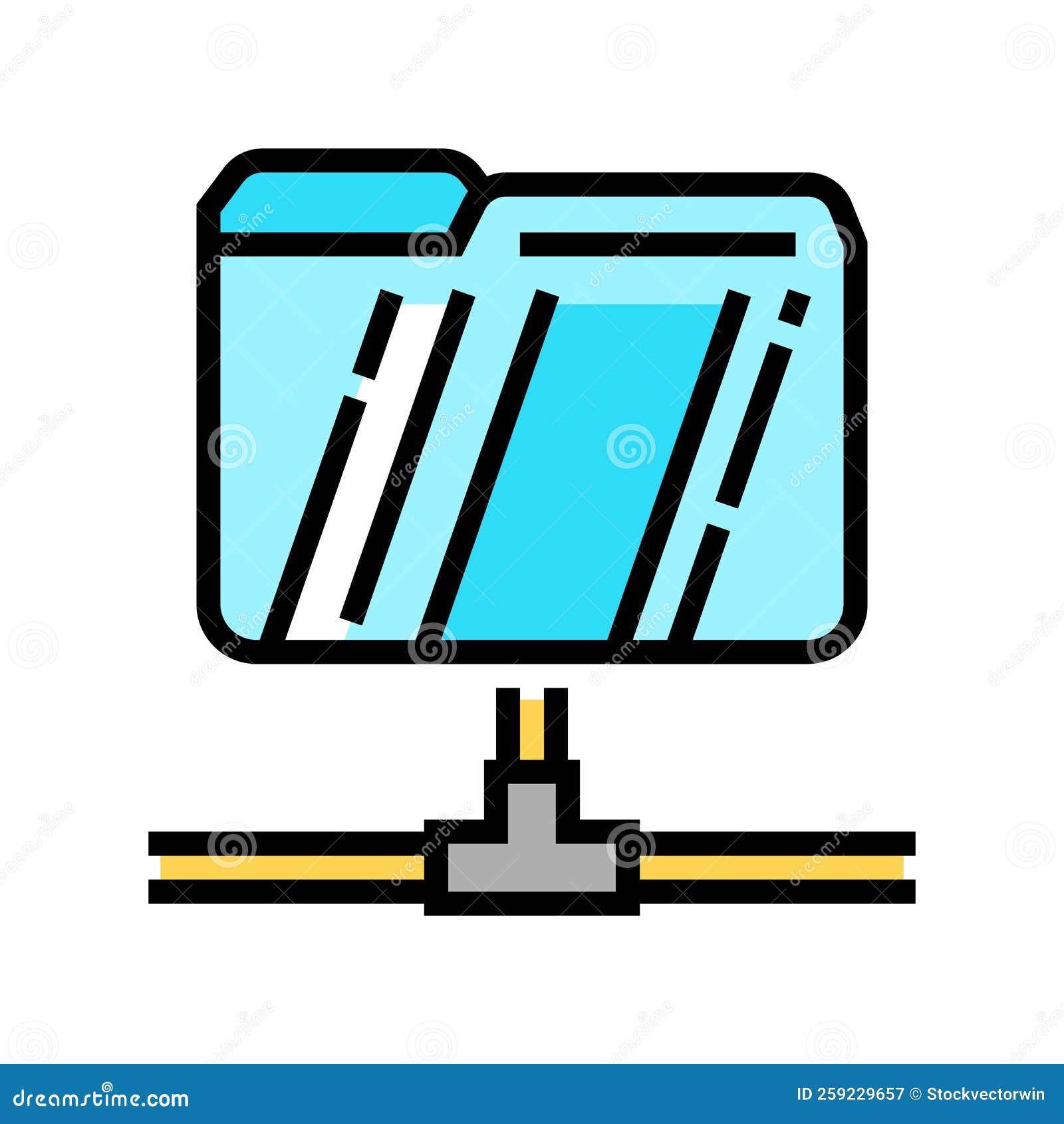 Data Folder Color Icon Vector Illustration Stock Illustration ...