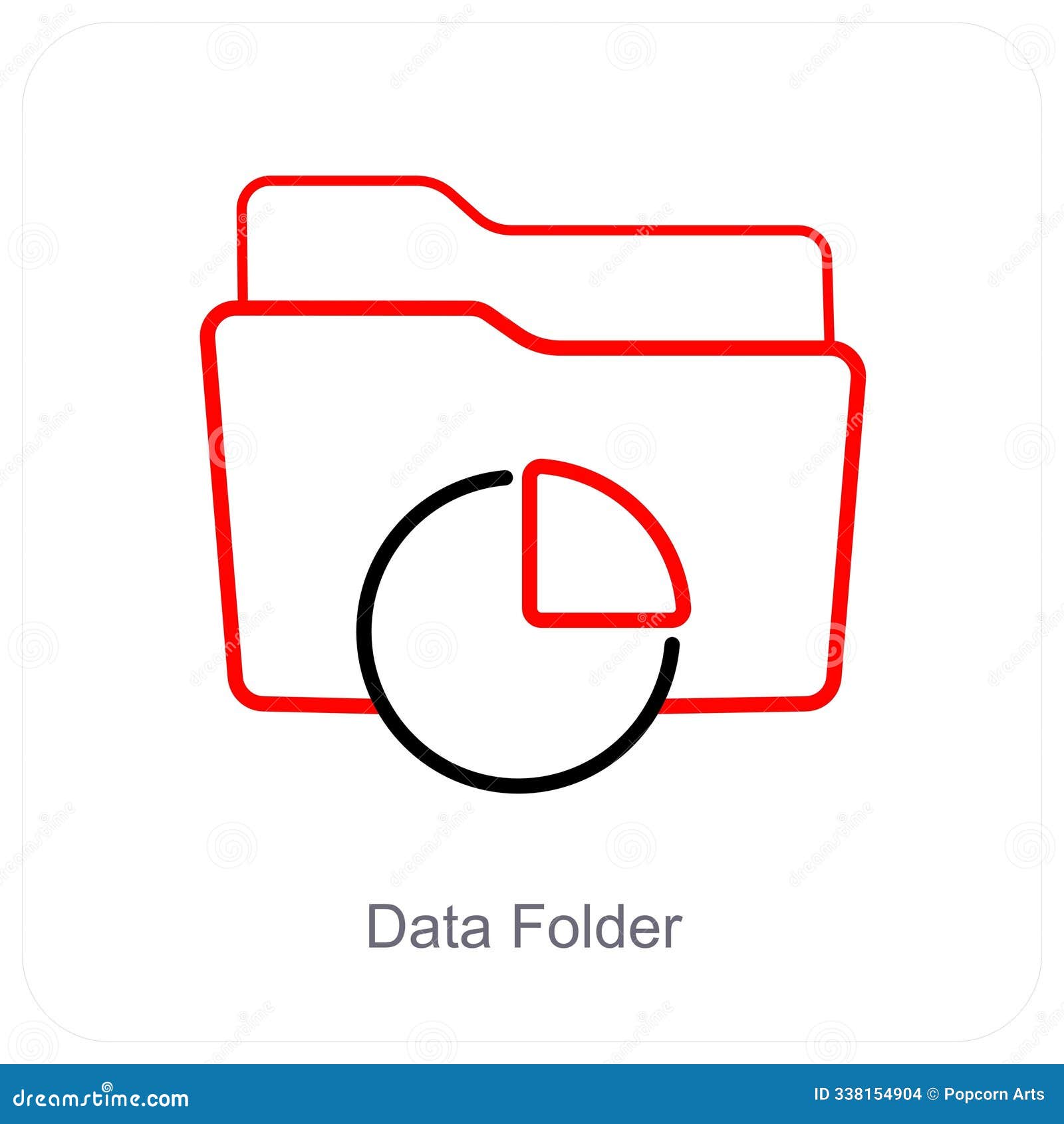 Data Folder and Folder Icon Concept Stock Illustration - Illustration ...