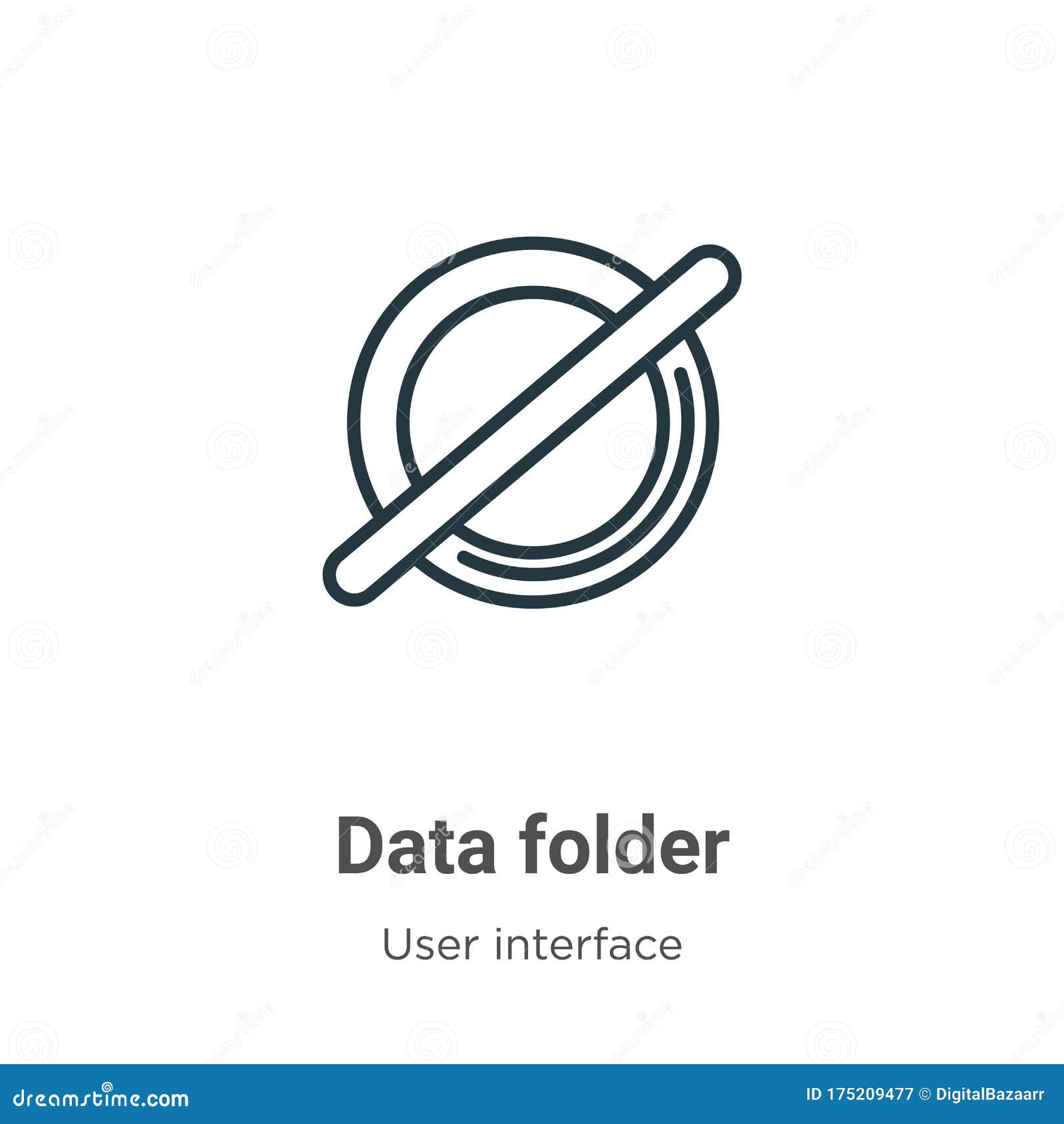 Data Folder Outline Vector Icon. Thin Line Black Data Folder Icon, Flat ...