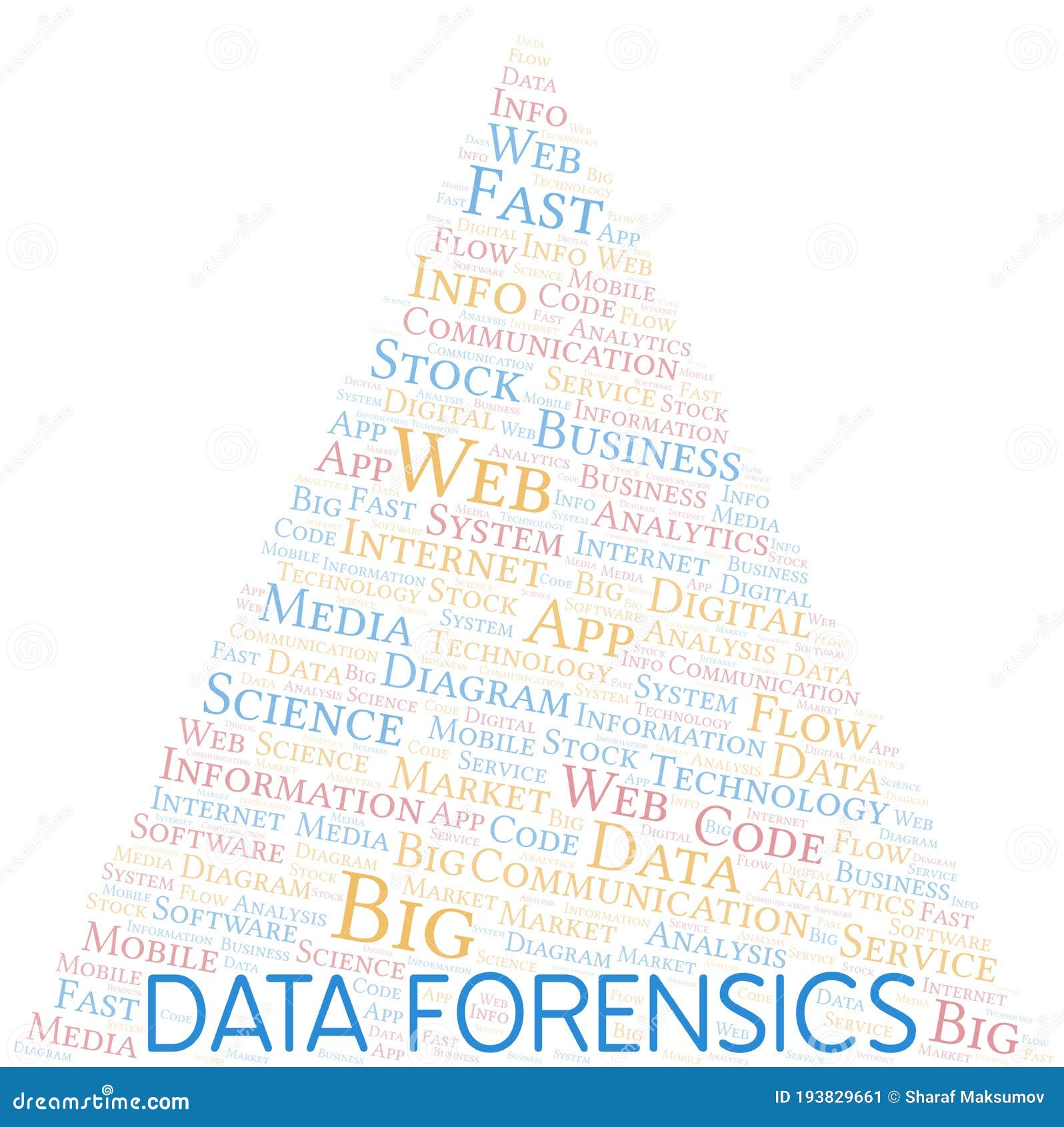 Data Forensics Vector Word Cloud, Made with Text only. Stock Vector ...