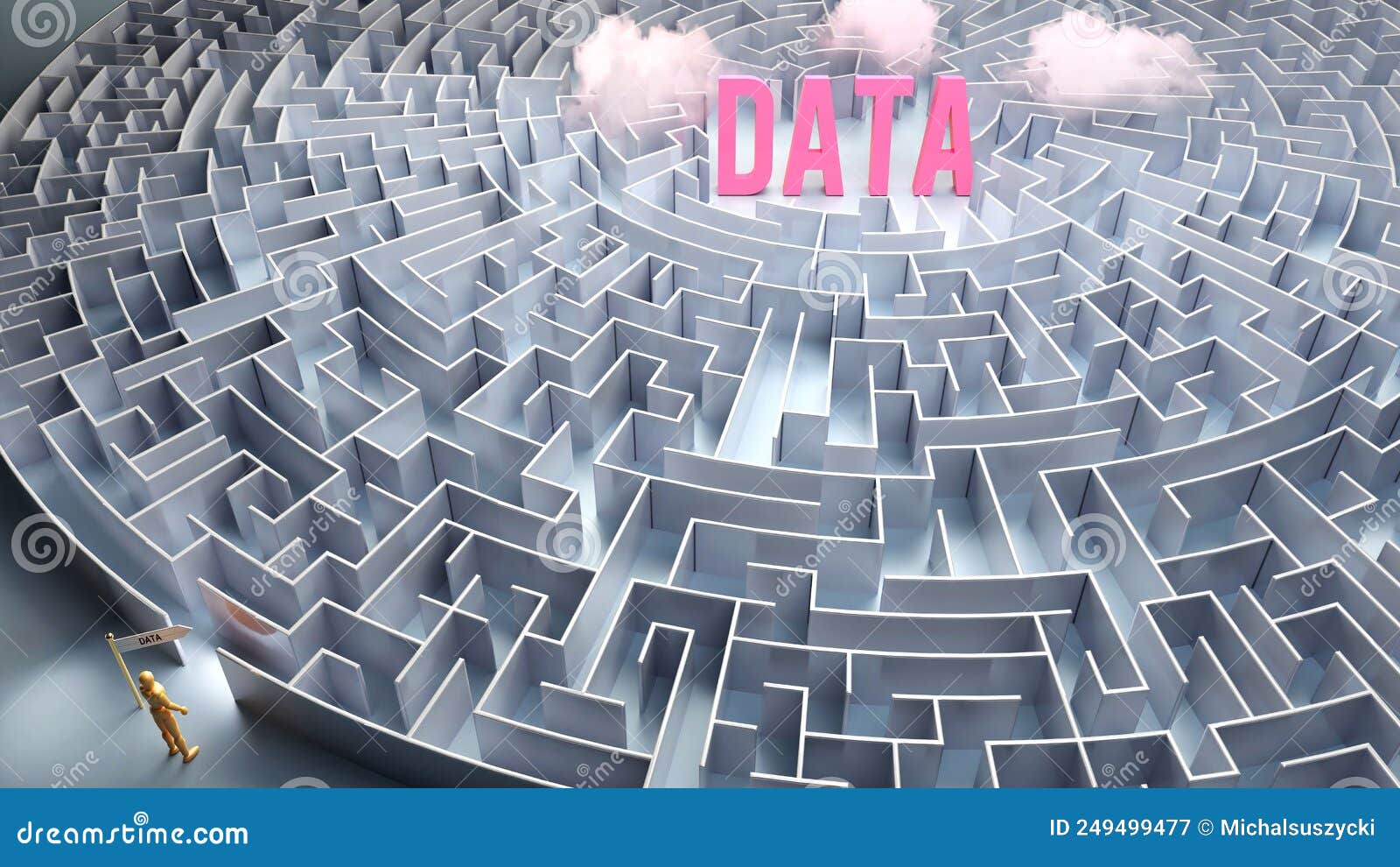 Data and a Difficult Path To it Stock Illustration - Illustration of ...