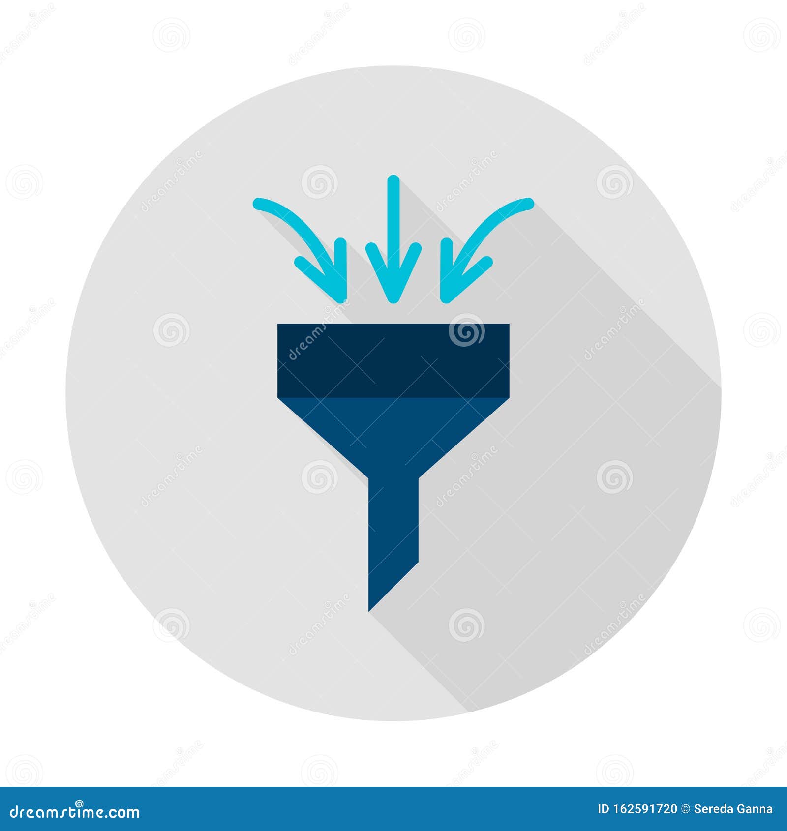 Data Funnel Circle Icon stock vector. Illustration of analysis - 162591720