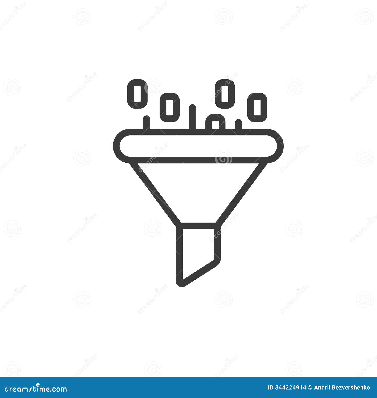 Data Funnel, Icon in Line Design. Funnel, Data, Flow, Conversion ...