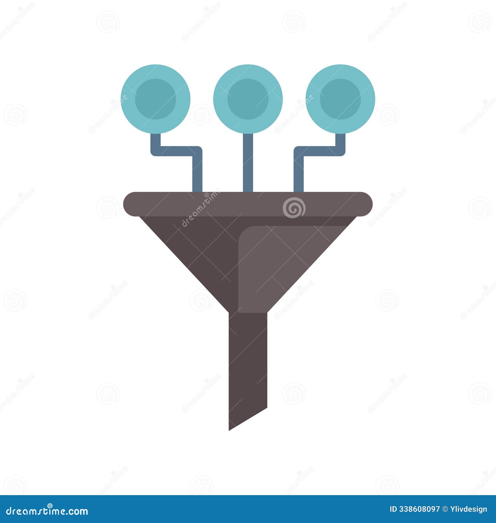 Data Funnel Processing Information Sorting Digital Analysis Icon Stock Illustration ...