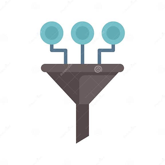 Data Funnel Processing Information Sorting Digital Analysis Icon Stock ...