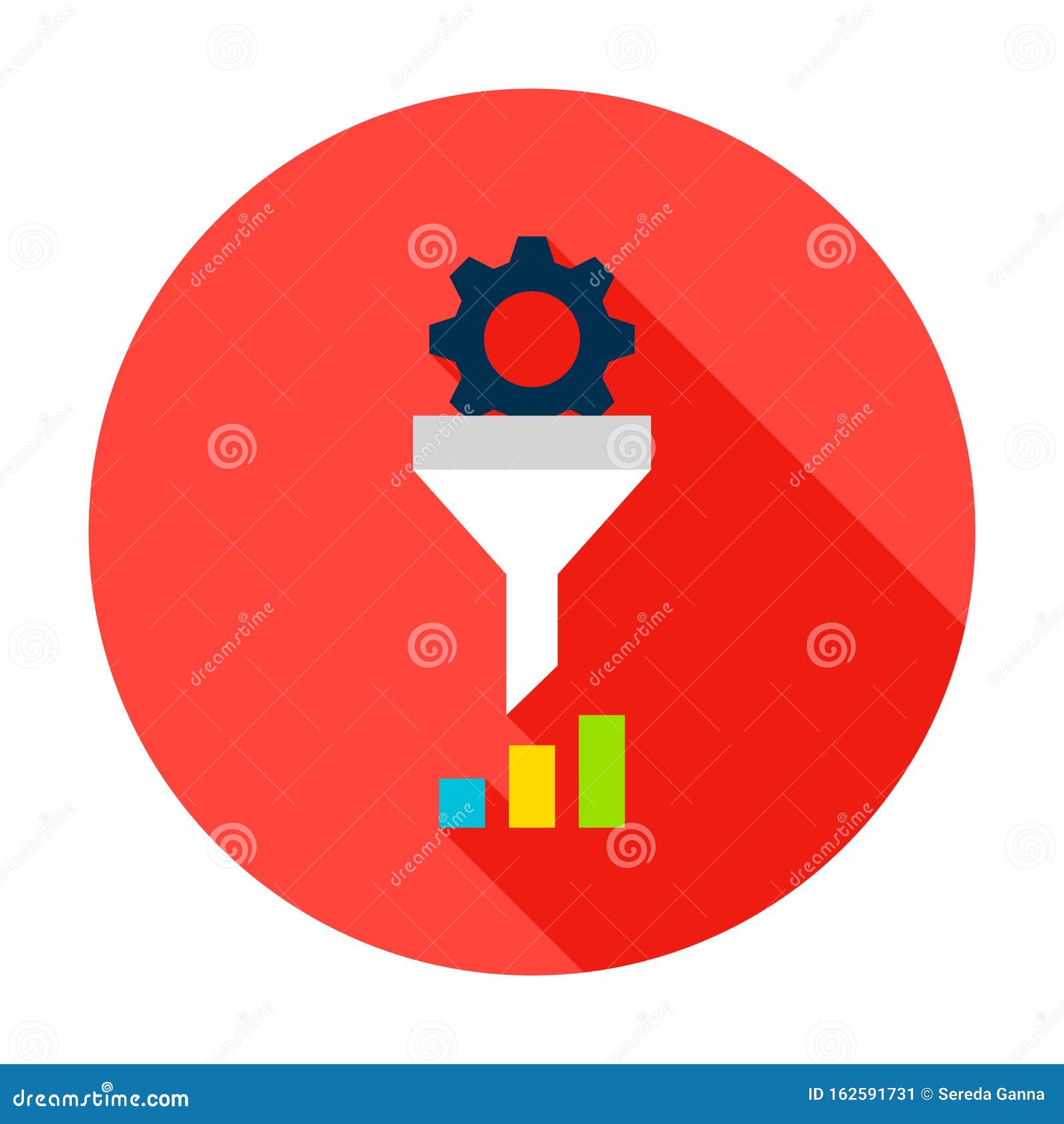 Data Funnel Statistics Circle Icon Stock Vector - Illustration of ...