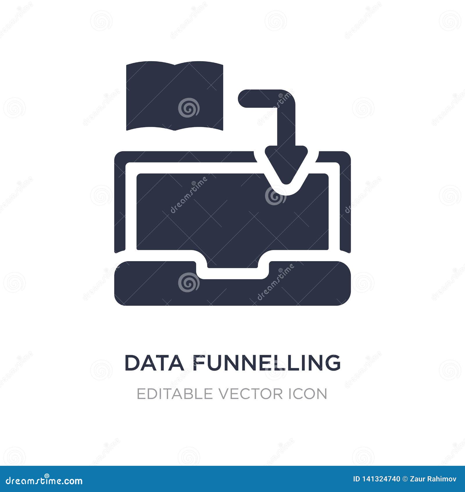 Data Funnelling Vector Icon On White Background. Flat Vector Data ...