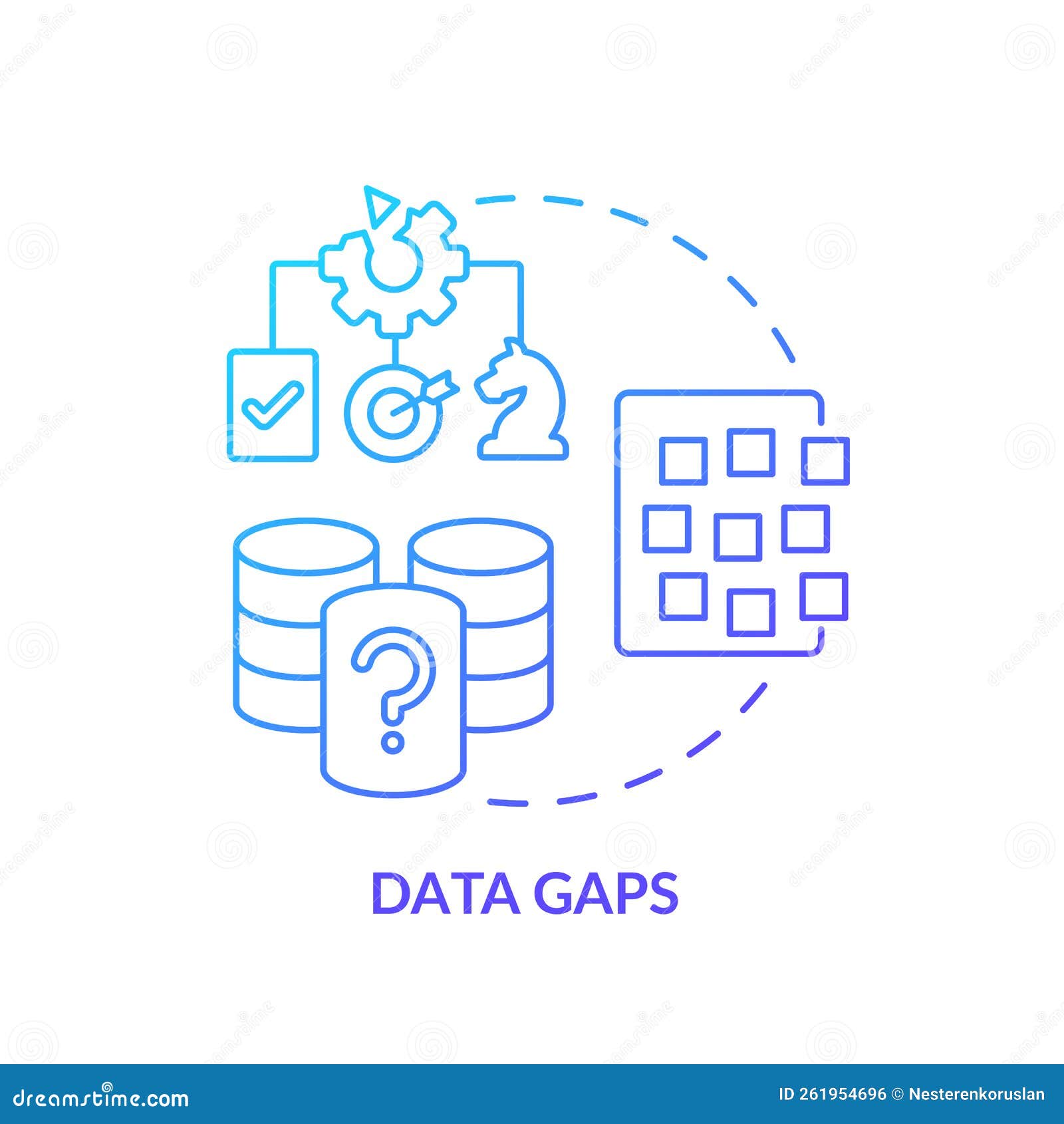 Data Gaps Blue Gradient Concept Icon Stock Vector - Illustration of ...