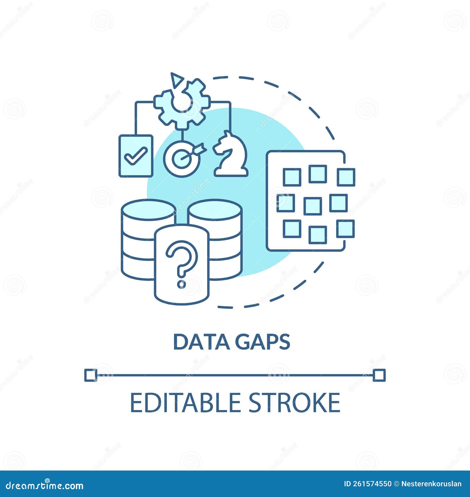 Data Gaps Turquoise Concept Icon Stock Vector - Illustration of loss ...