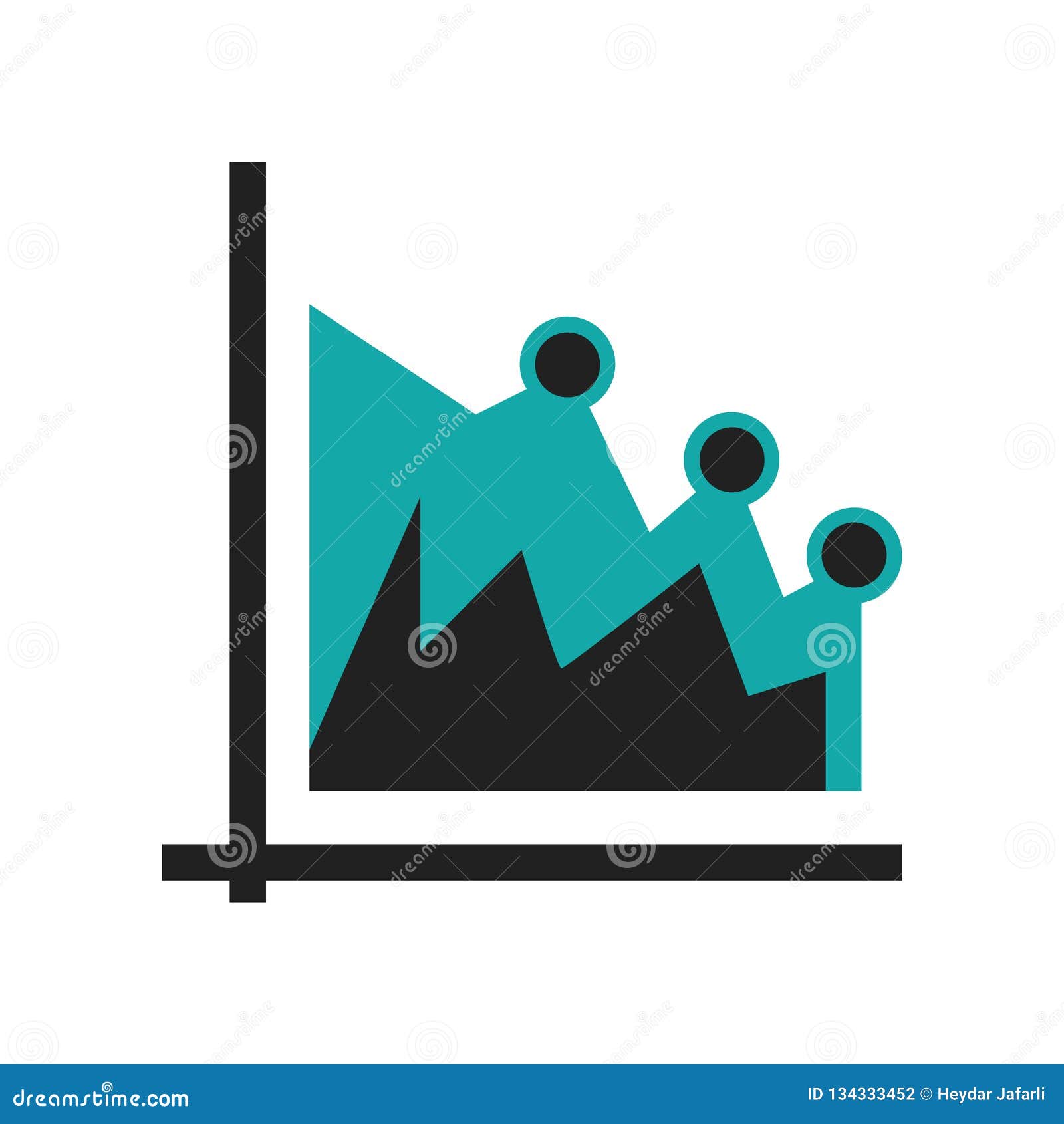 Data Graphic Icon Vector Sign and Symbol Isolated on White Background ...