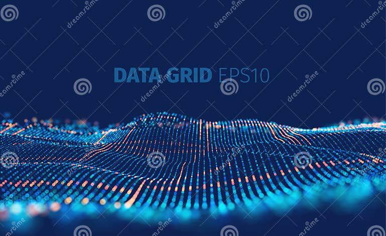 Data Grid Vector Abstract Background. Binary Code Structure. Bigdata ...