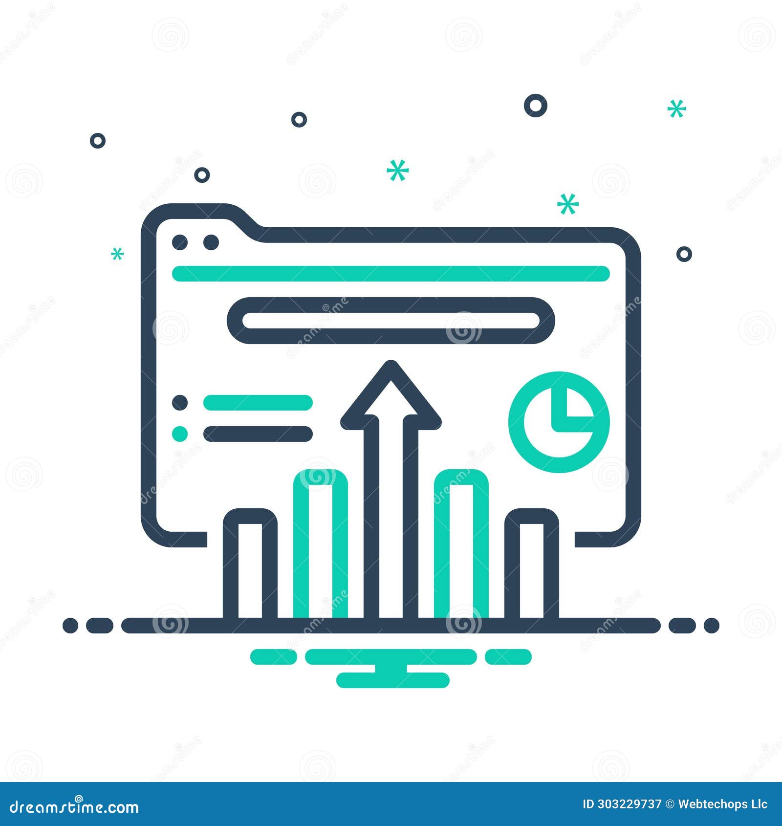 Mix Icon for Data Growth, Report and Progress Stock Illustration ...