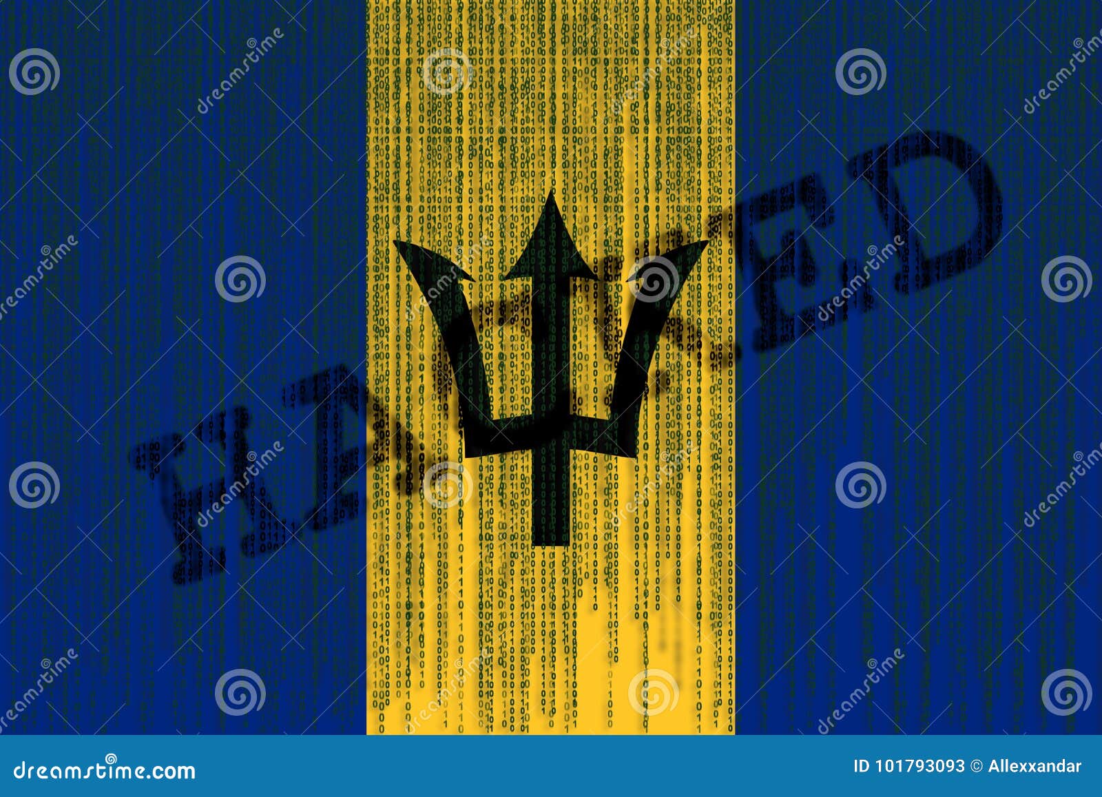 Data Hacked Barbados Flag. Barbados Flag with Binary Code Stock Image ... Data Hacked Barbados Flag. Barbados Flag with Binary Code Stock Image ...