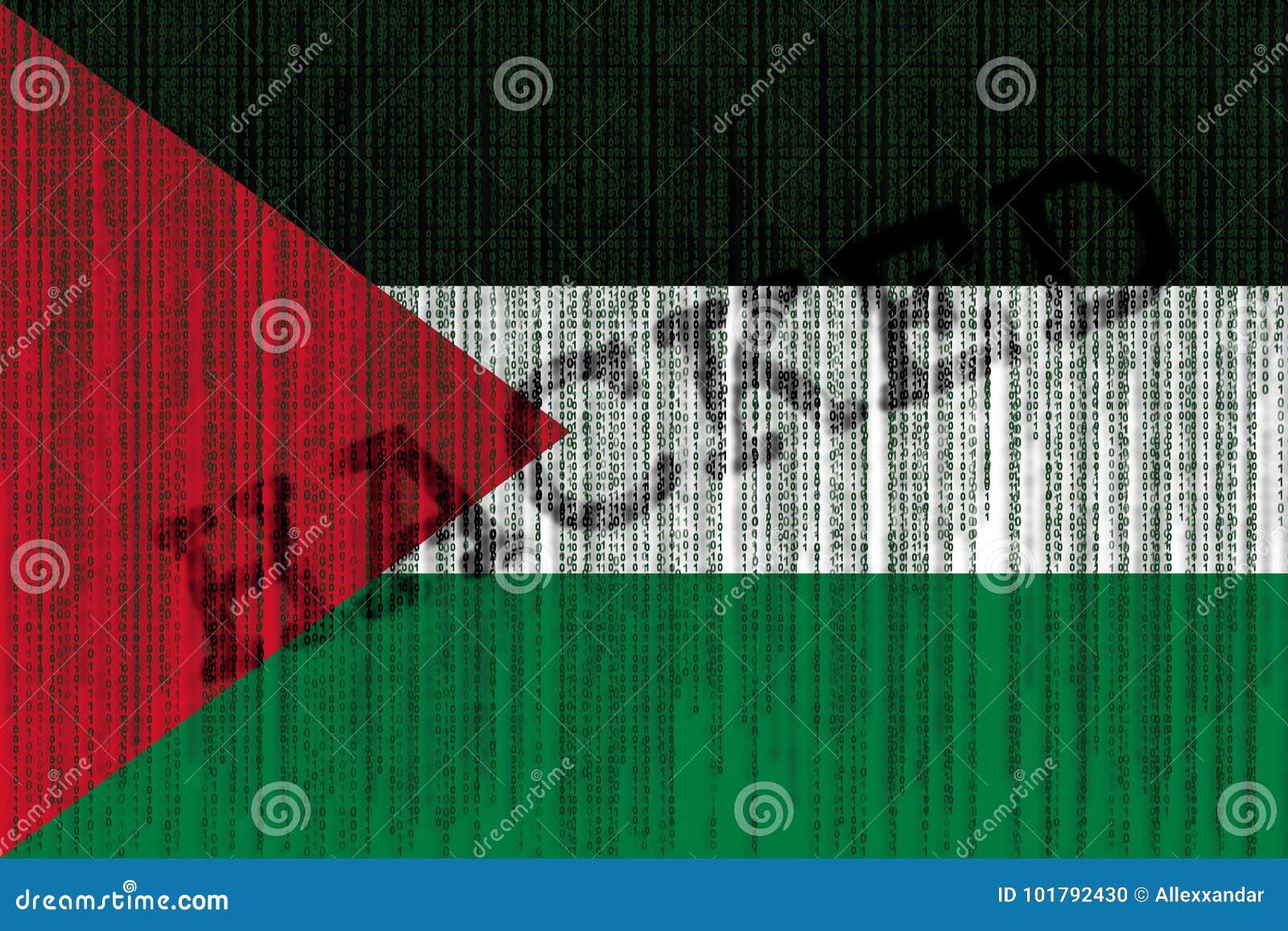 Data Hacked Palestine Flag. Palestinian Flag with Binary Code Stock ... Data Hacked Palestine Flag. Palestinian Flag with Binary Code Stock ...