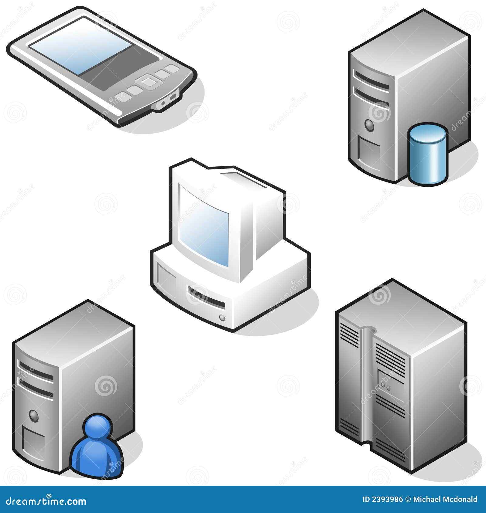 Data hardware icons stock illustration. Illustration of computer - 2393986