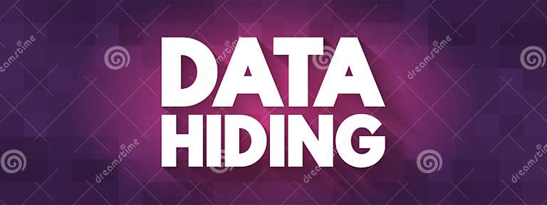 Data Hiding - Technique of Hiding Internal Object Details, Text Concept ...