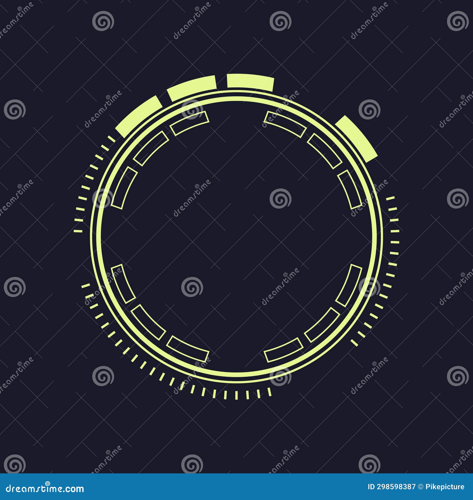 Data Hud Round Frame Cartoon Vector Illustration Stock Illustration ...