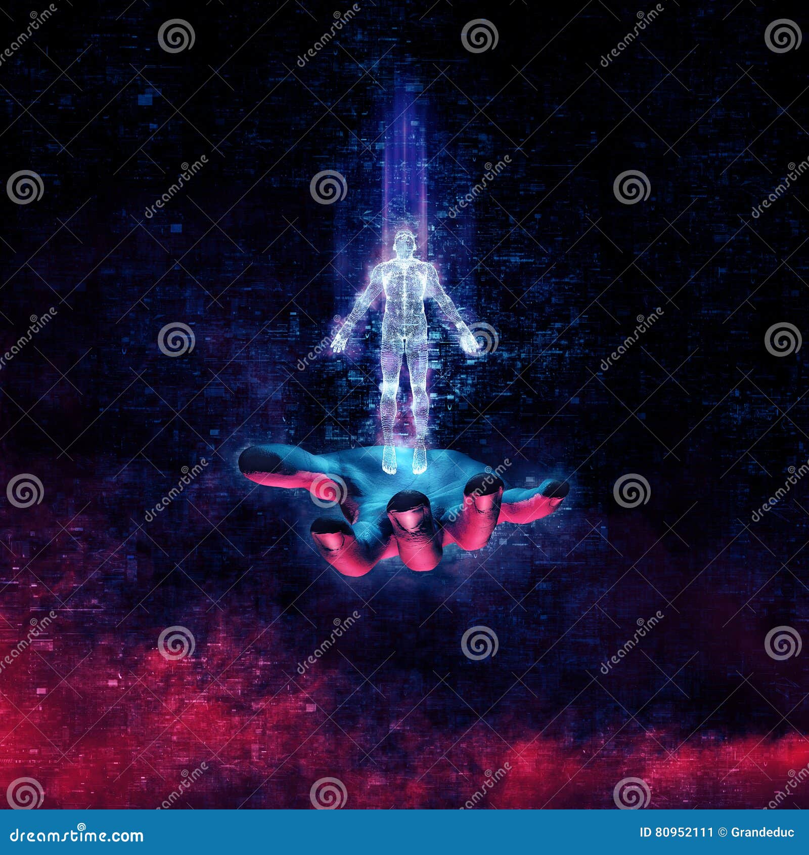 Data human hand stock illustration. Illustration of blue - 80952111